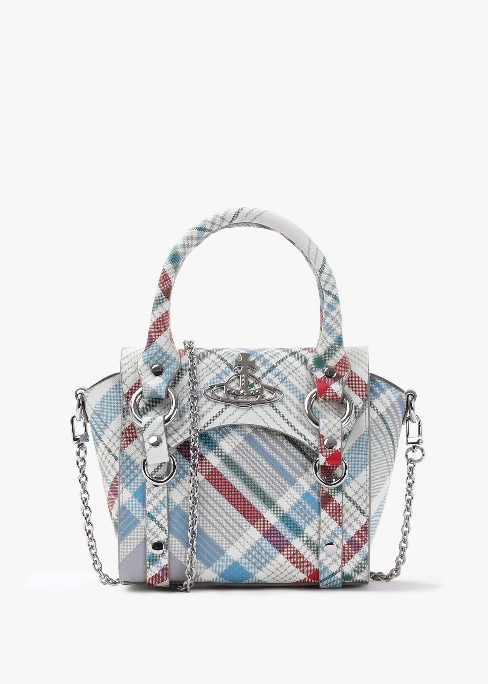 Vivienne Westwood Betty Mini Madras Check Leather Tote Bag in Blue | Lyst UK