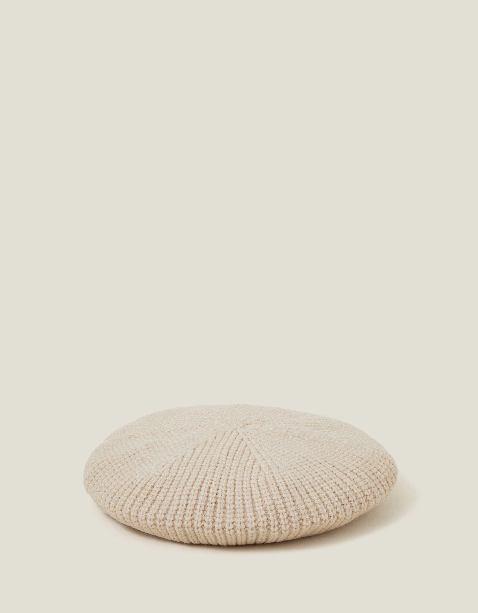 Accessorize Ribbed Knit Beret in Natural | Lyst UK