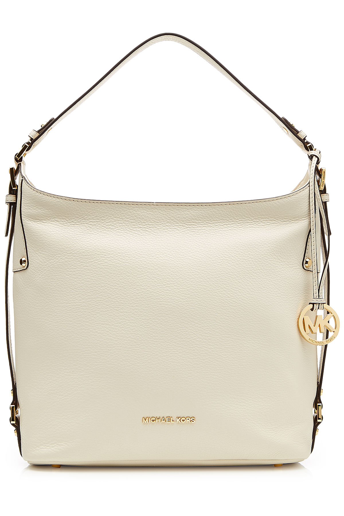 Michael Kors Brooklyn Large Leather Shoulder Bag White | semashow.com
