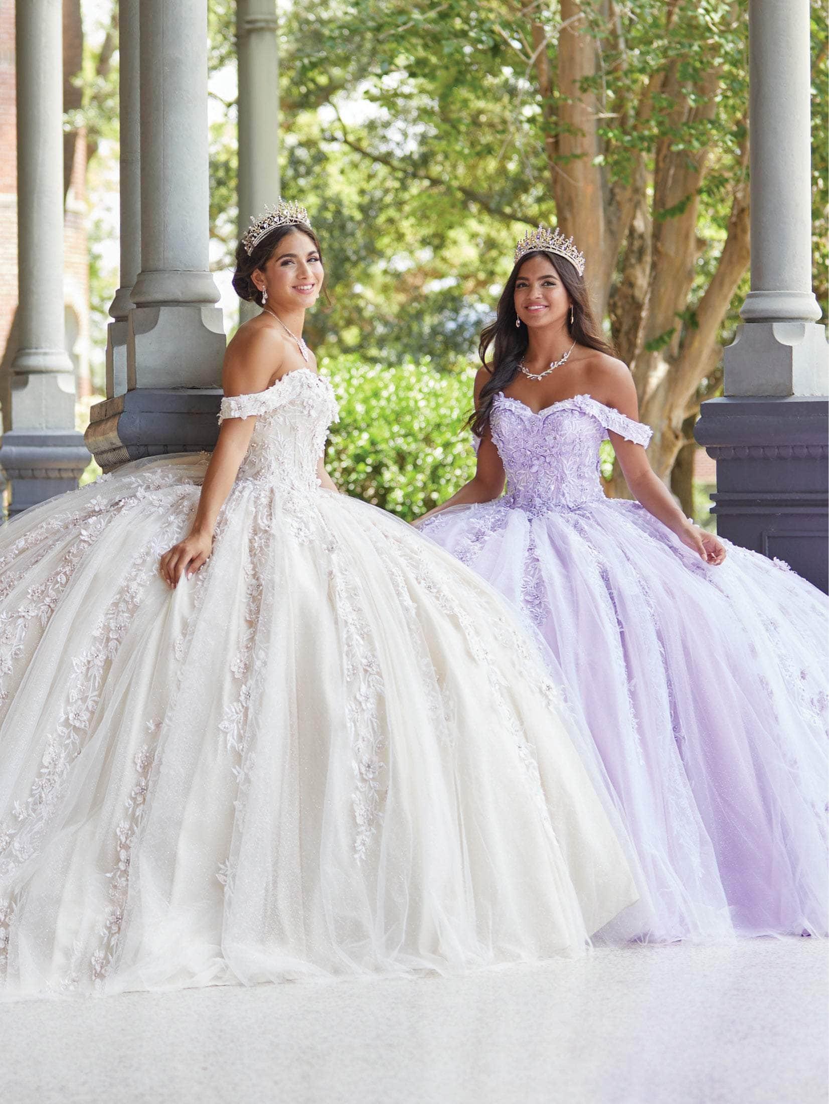 White And Purple Quince Dresses