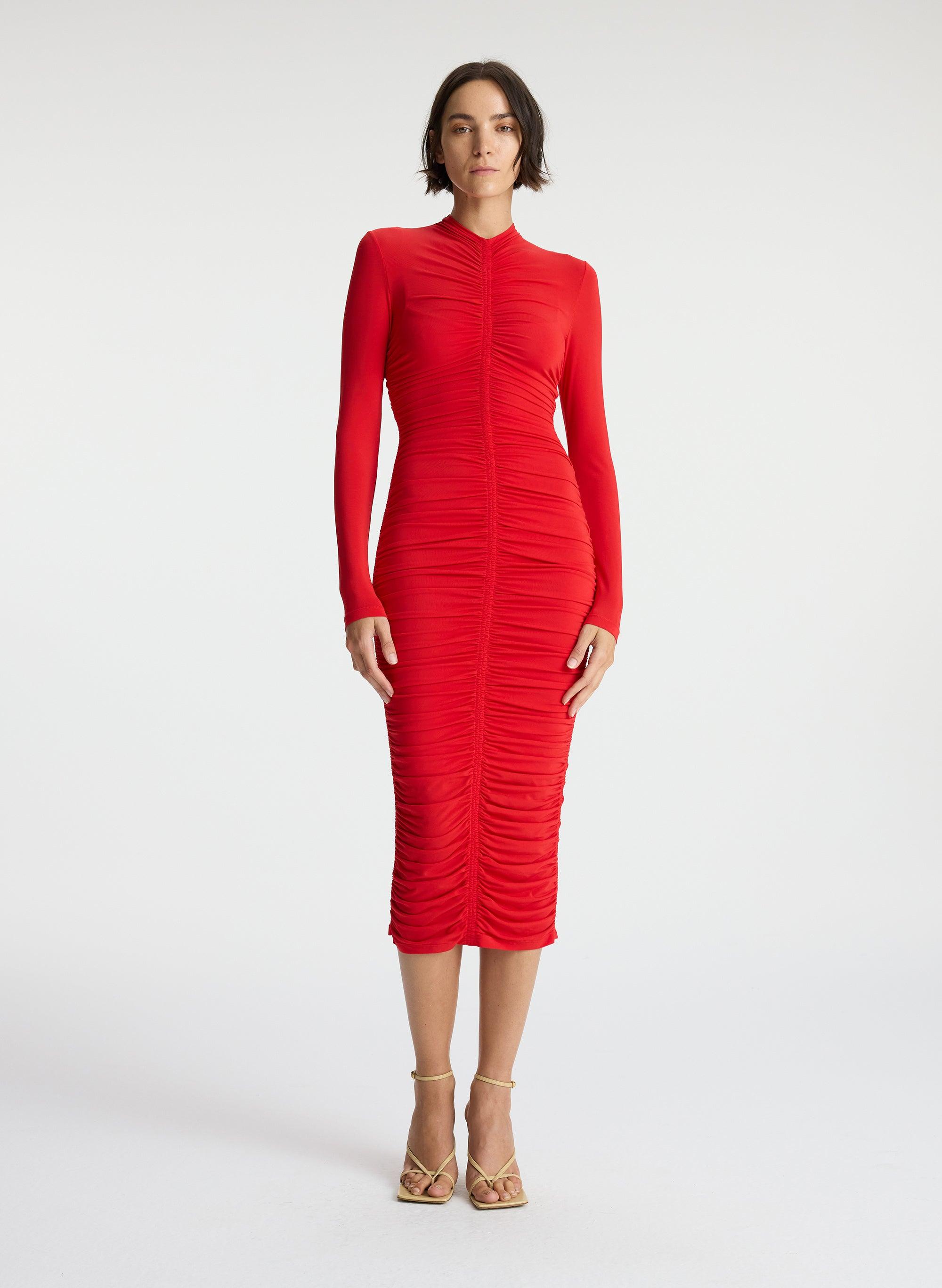 A.L.C. Ansel Jersey Dress in Red | Lyst