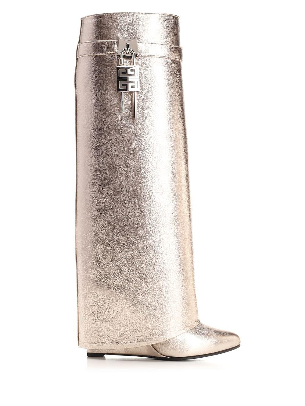 Givenchy Dusty Gold "shark Lock" Boots in White | Lyst