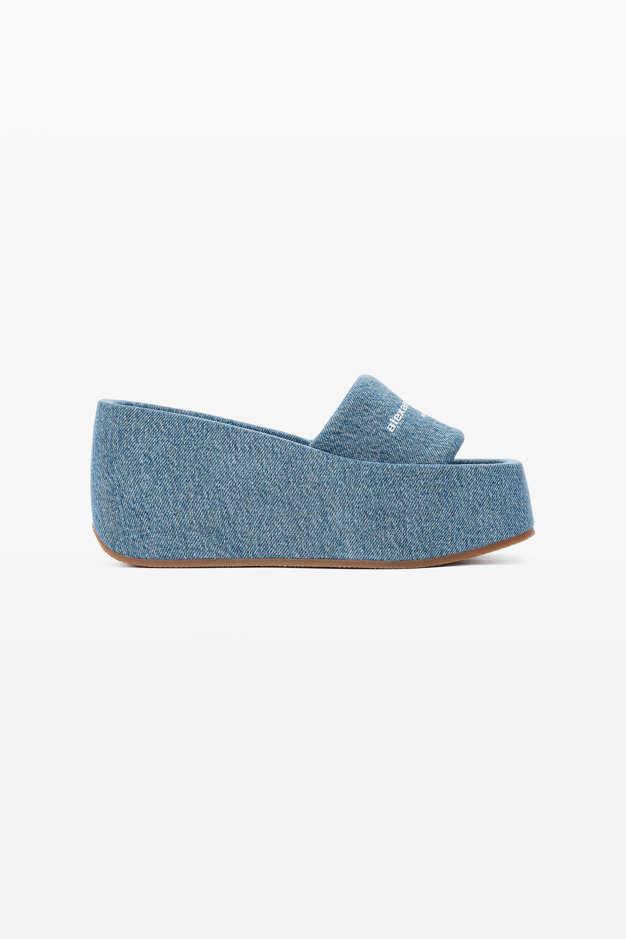 Alexander Wang Taji Platform Sandal In Washed Denim in Blue | Lyst