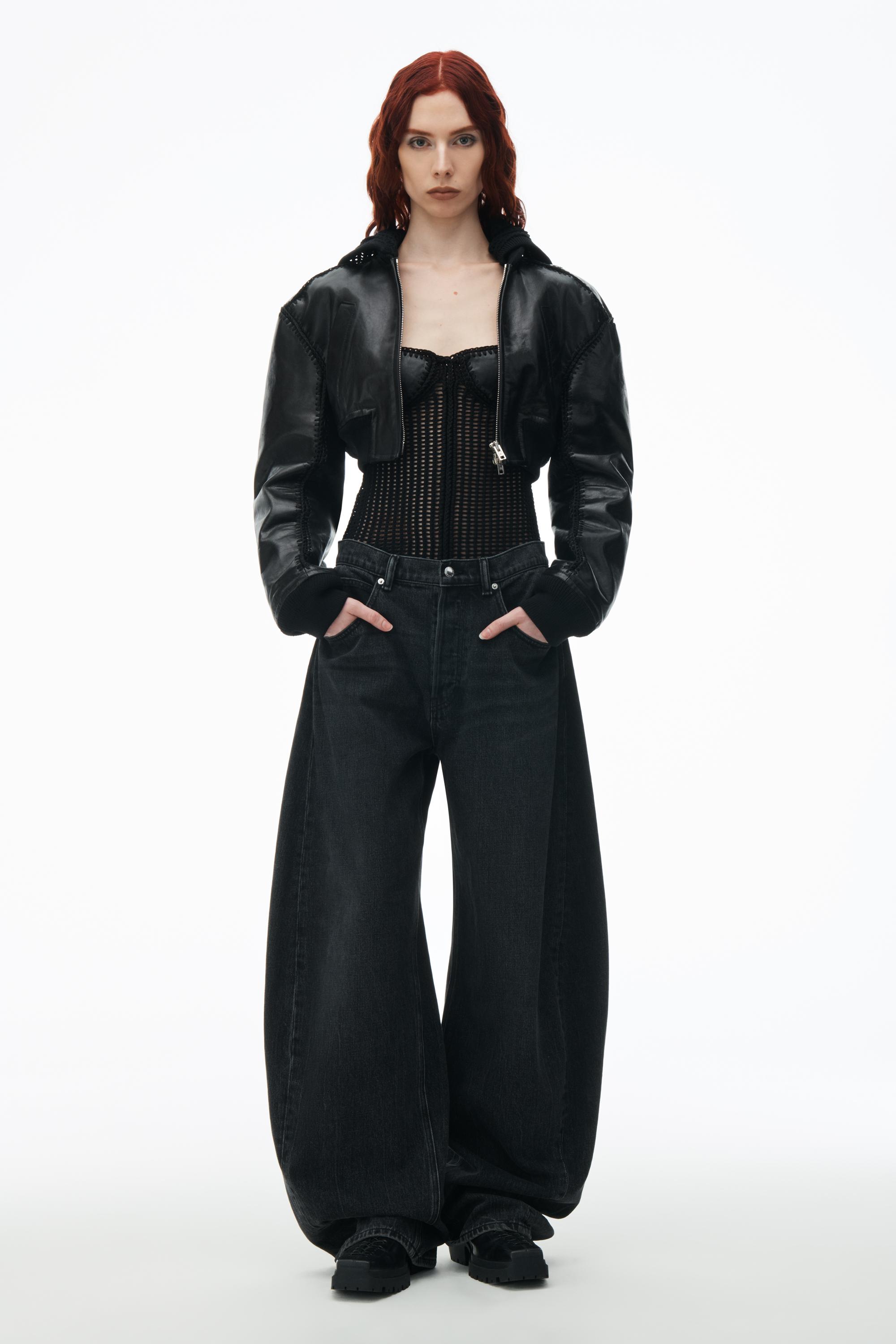 Alexander Wang Oversized Low Rise Jeans in Black | Lyst