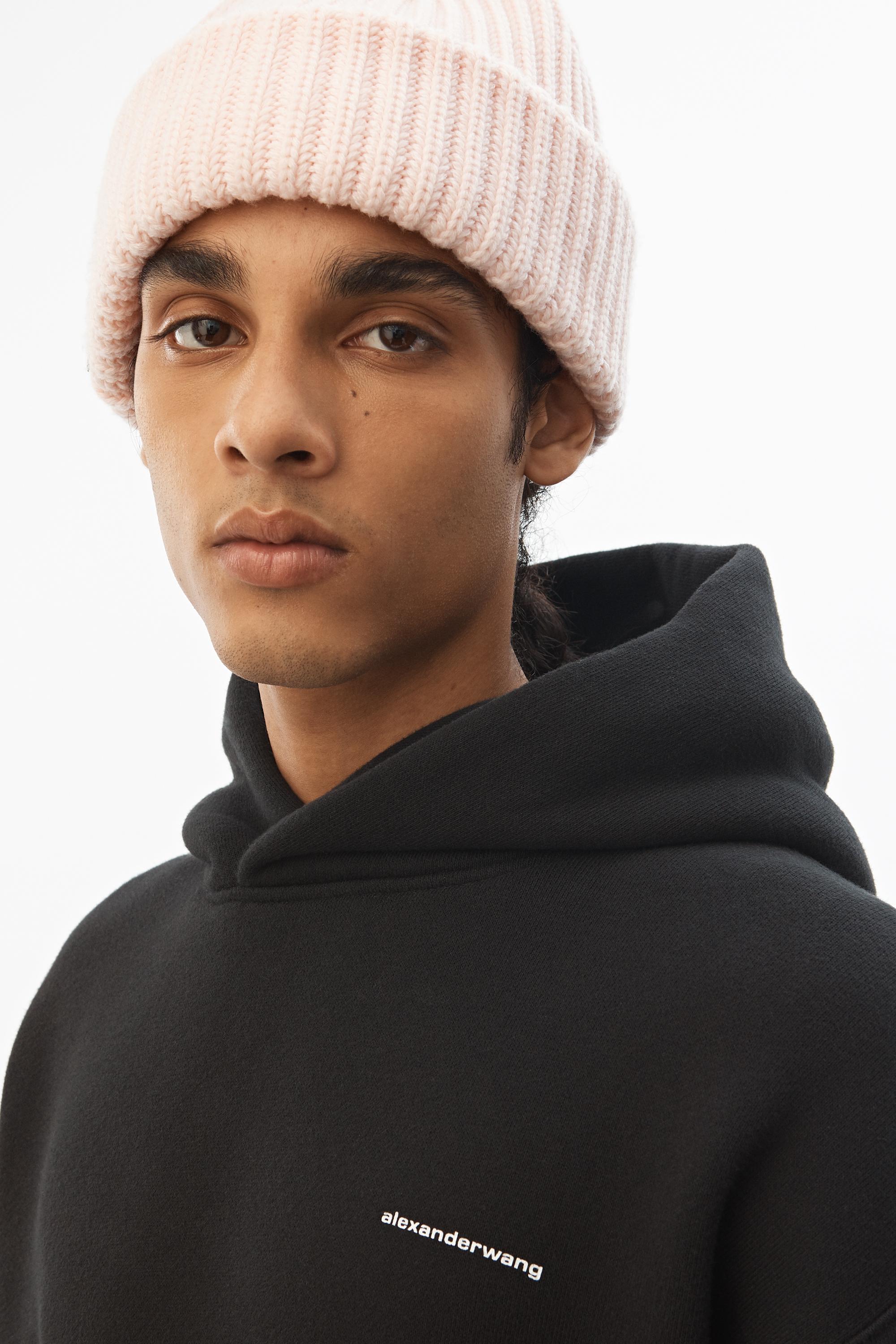 Alexander Wang Dense Fleece Hoodie in Black for Men - Lyst