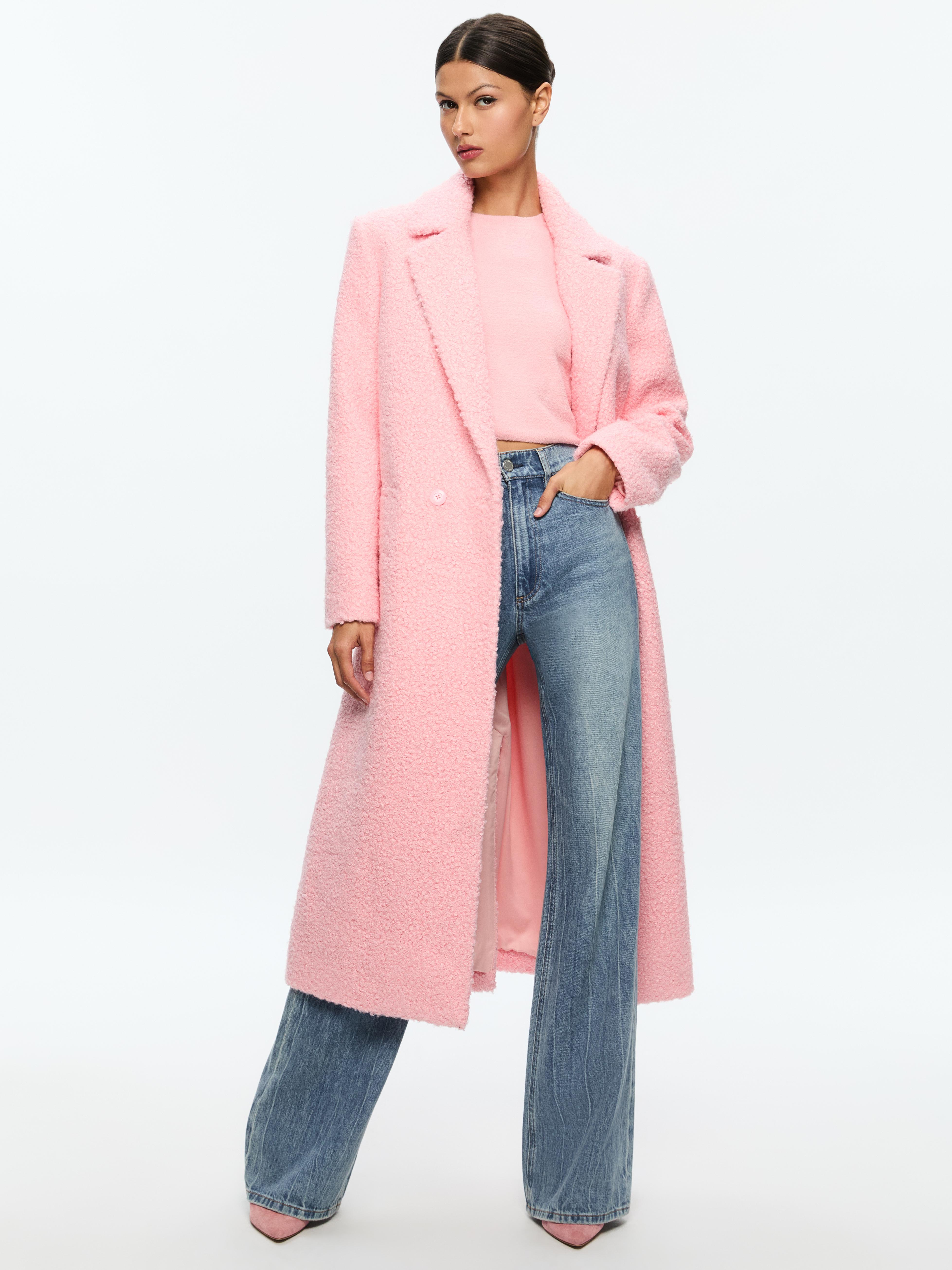 Alice + Olivia Jimmy Oversized Coat With Long Lapel in Pink | Lyst