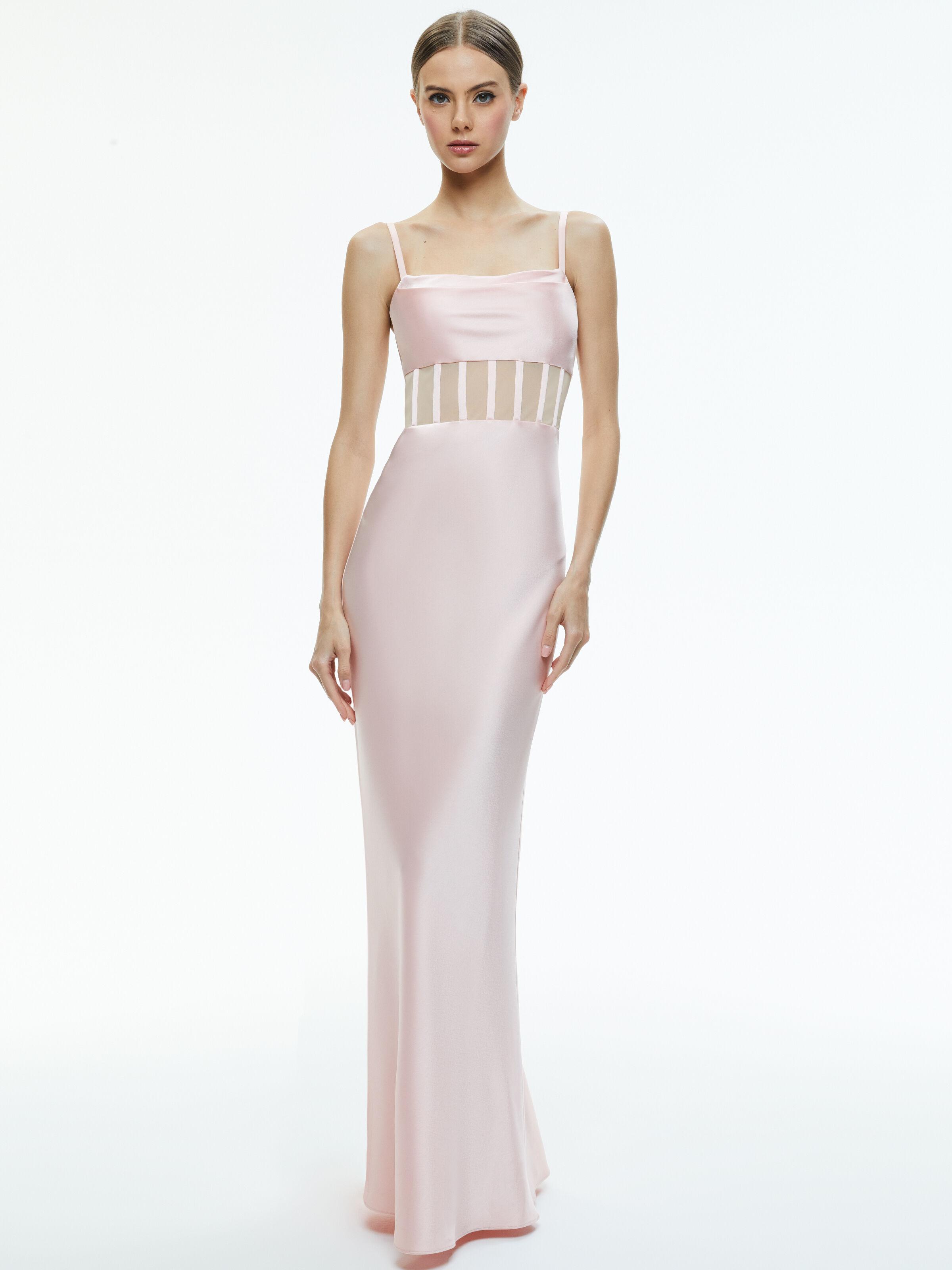 Alice + Olivia Valentina Draped Corset Maxi Dress in White | Lyst