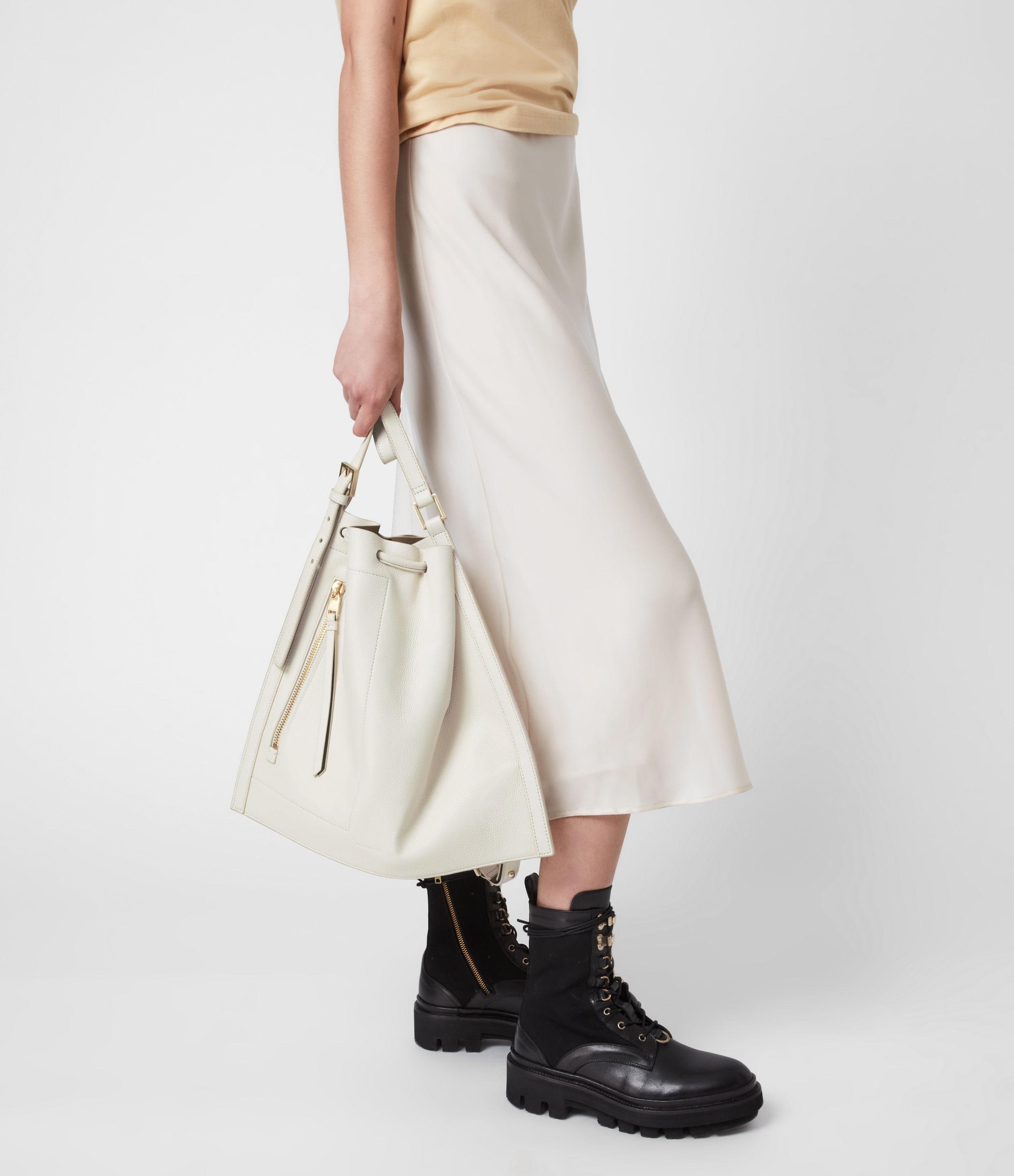 AllSaints Alpha Leather Backpack in White | Lyst