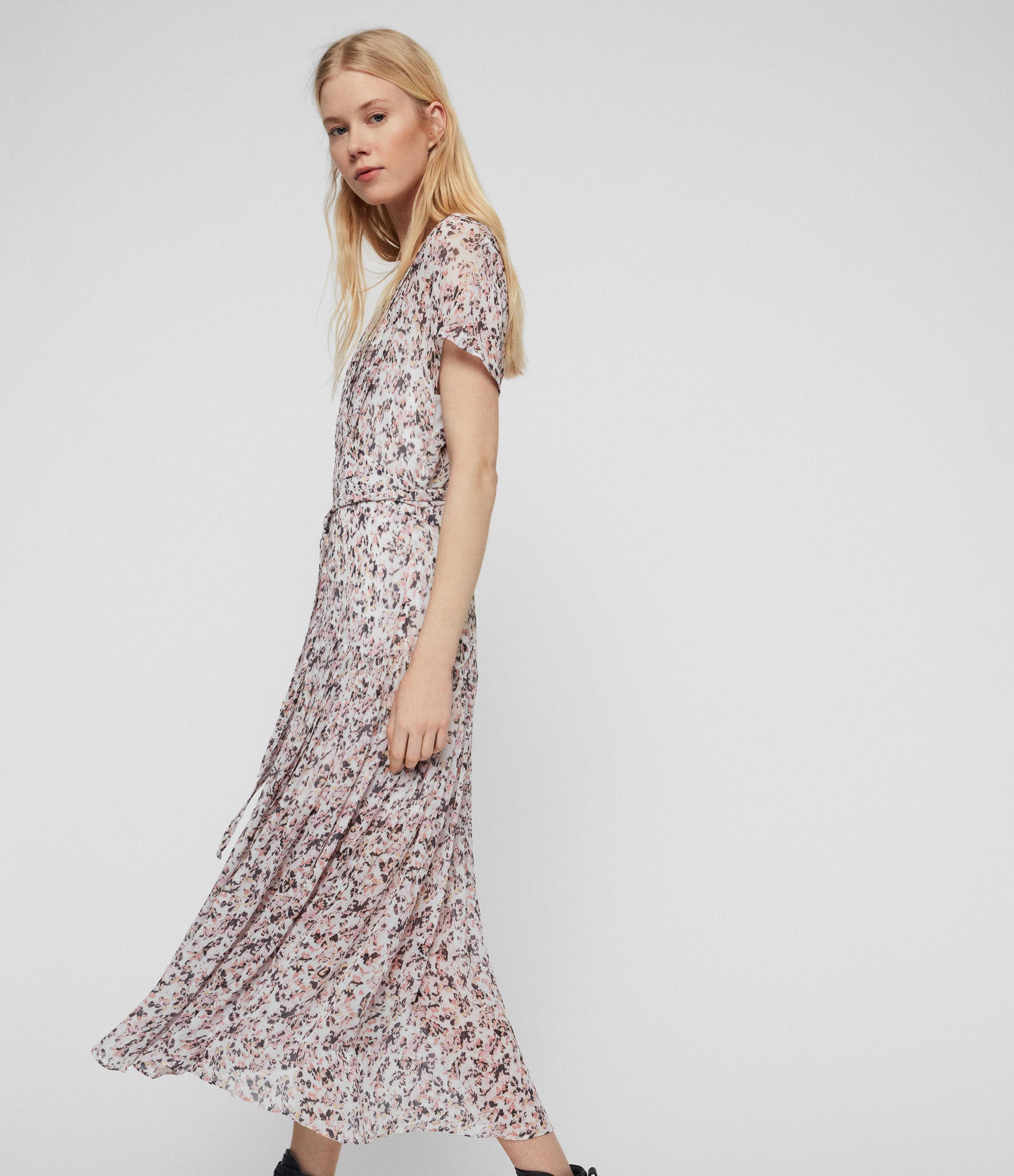 AllSaints Synthetic Women's Floral Regular Fit Alix Freefall Dress ...