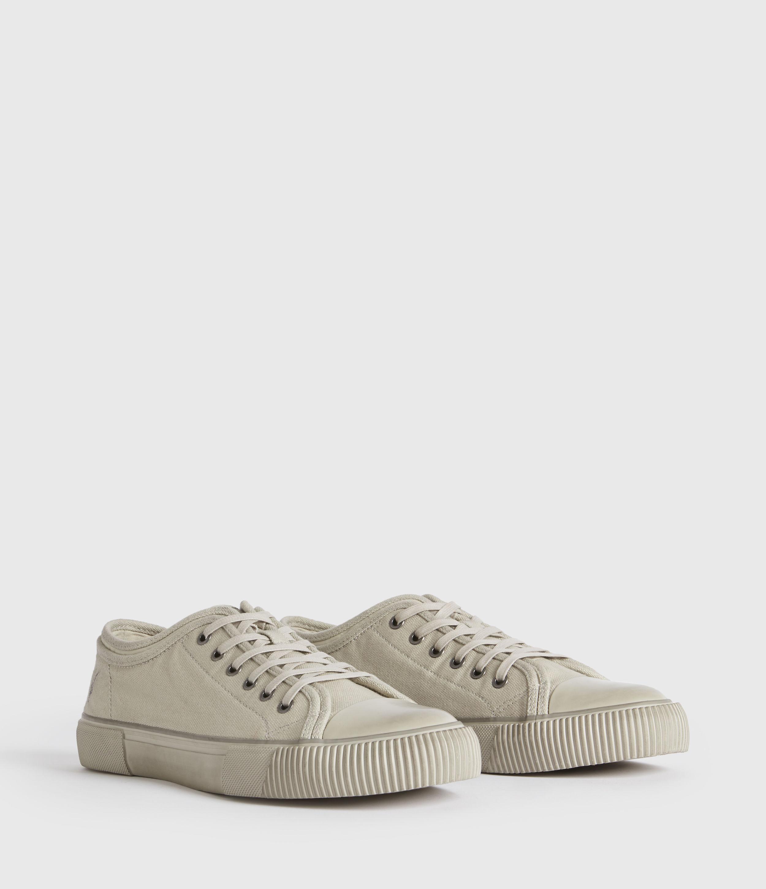 AllSaints Cotton Rigg Ramskull Low Top Trainers in White for Men - Lyst