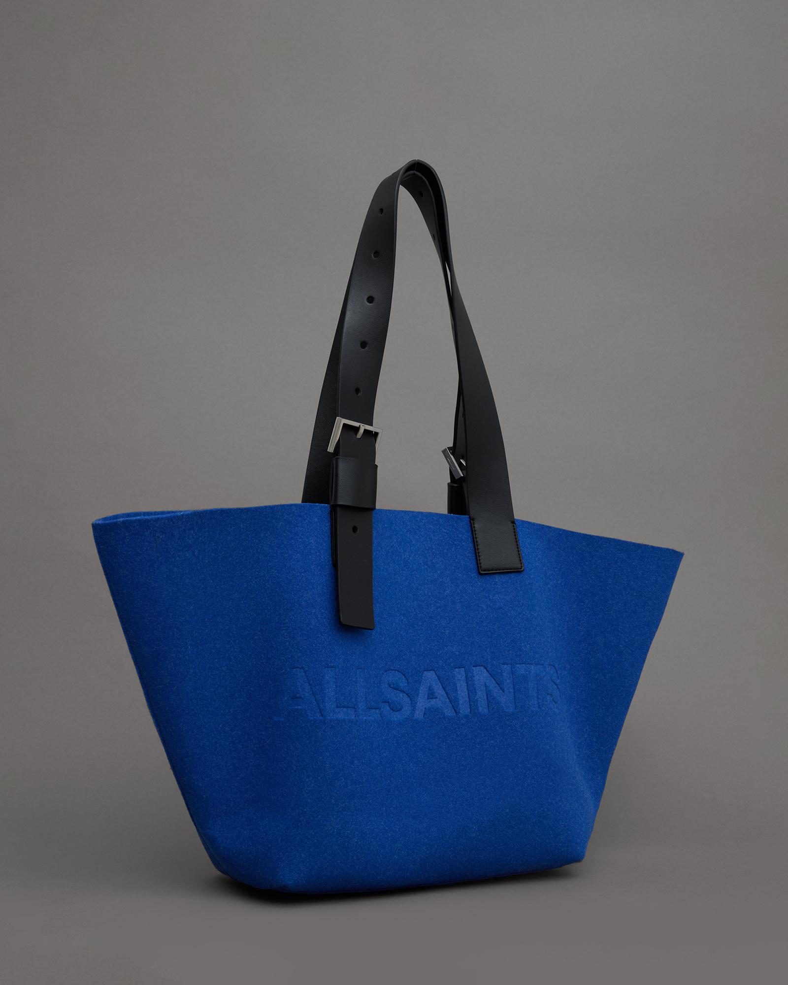 AllSaints Anik Embossed Logo Felt Tote Bag in Blue | Lyst UK AllSaints Anik Embossed Logo Felt Tote Bag in Blue | Lyst UK