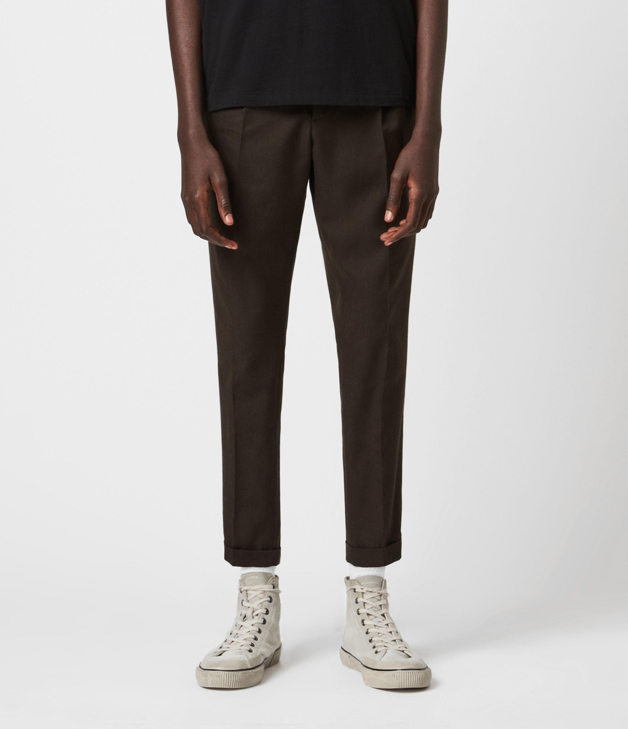 AllSaints Tallis Cropped Slim Trousers for Men | Lyst