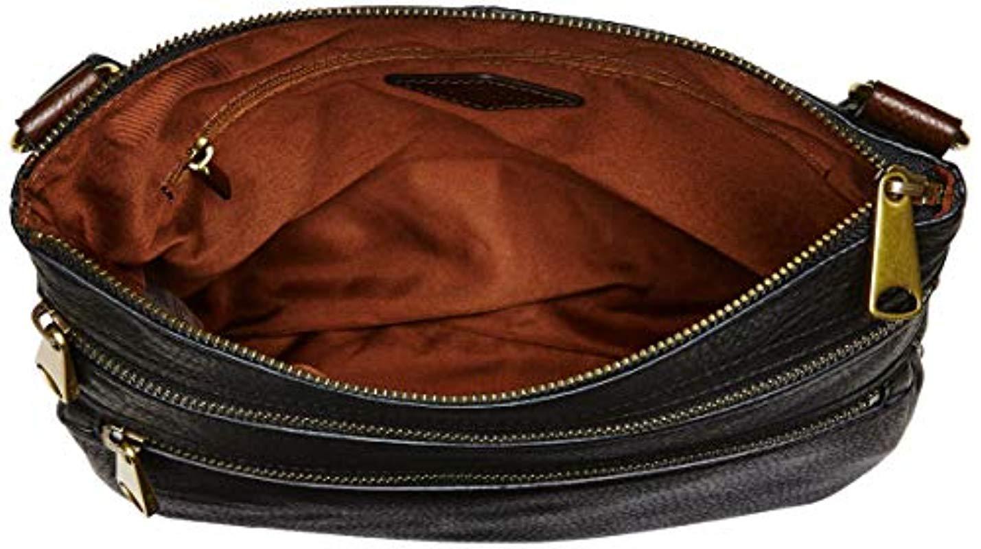 Fossil Small Black Leather Crossbody Bag | Ermes