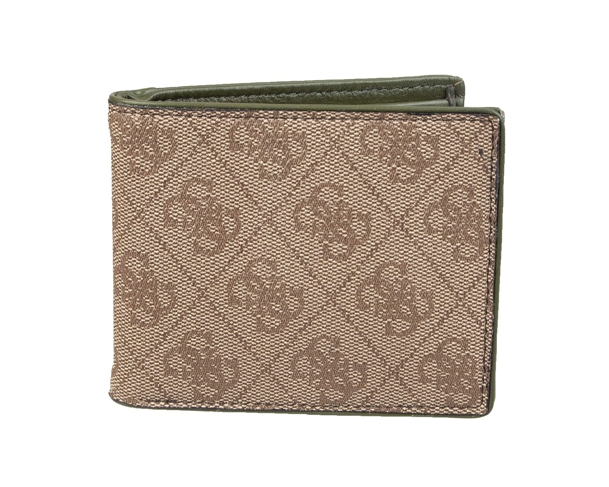 Guess Leather Bifold Wallet In Brownbrown Brown For Men Lyst