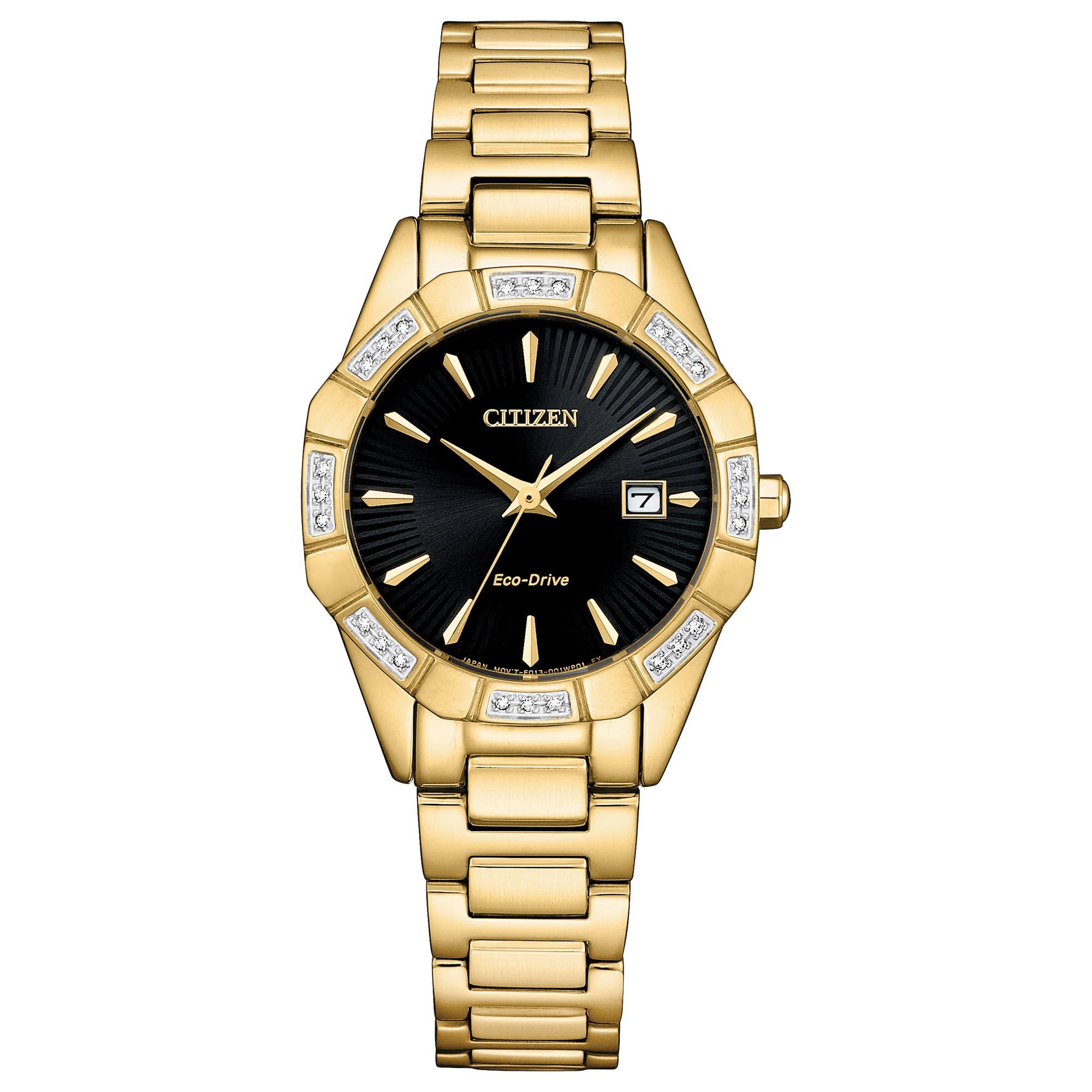 Citizen Eco-drive Classic Corso Diamond Gold Stainless Steel Watch in ...