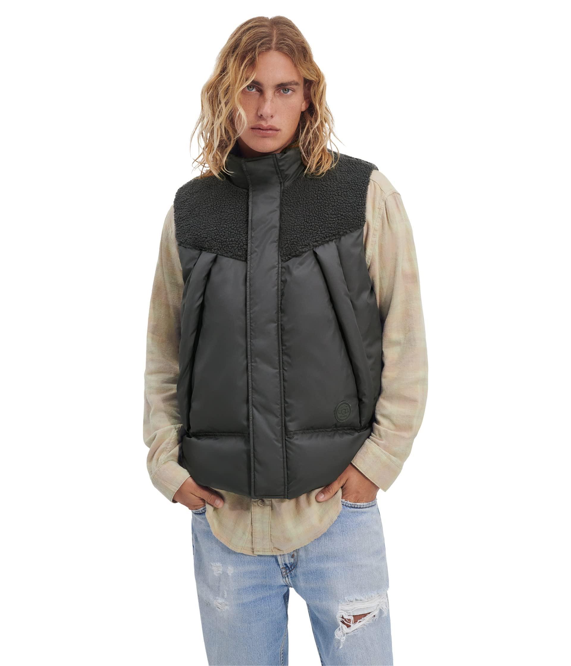 UGG Zoltan Sherpa Puffer Vest in Gray for Men | Lyst