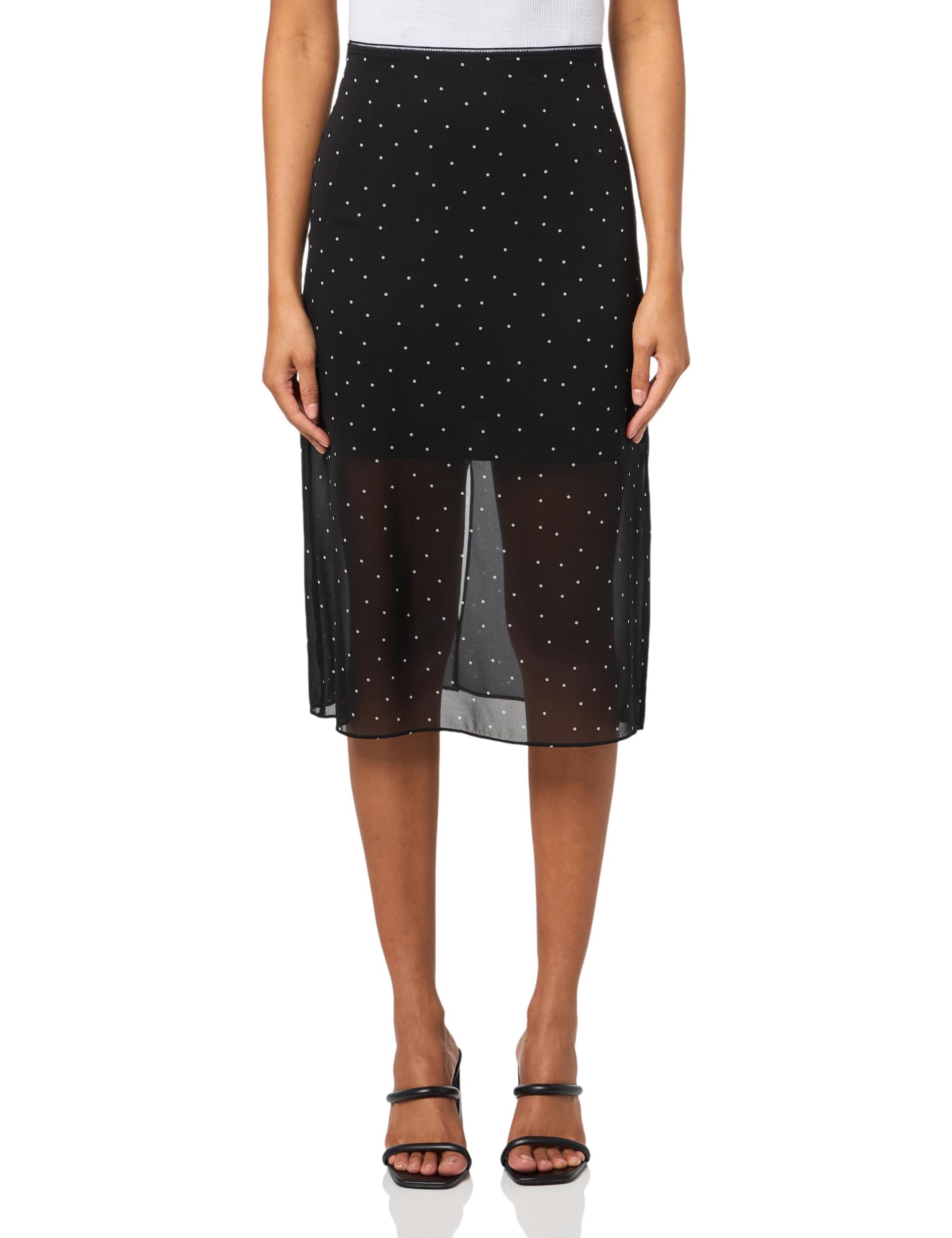 Vince S Sheer Dot Straight Skirt in Black | Lyst