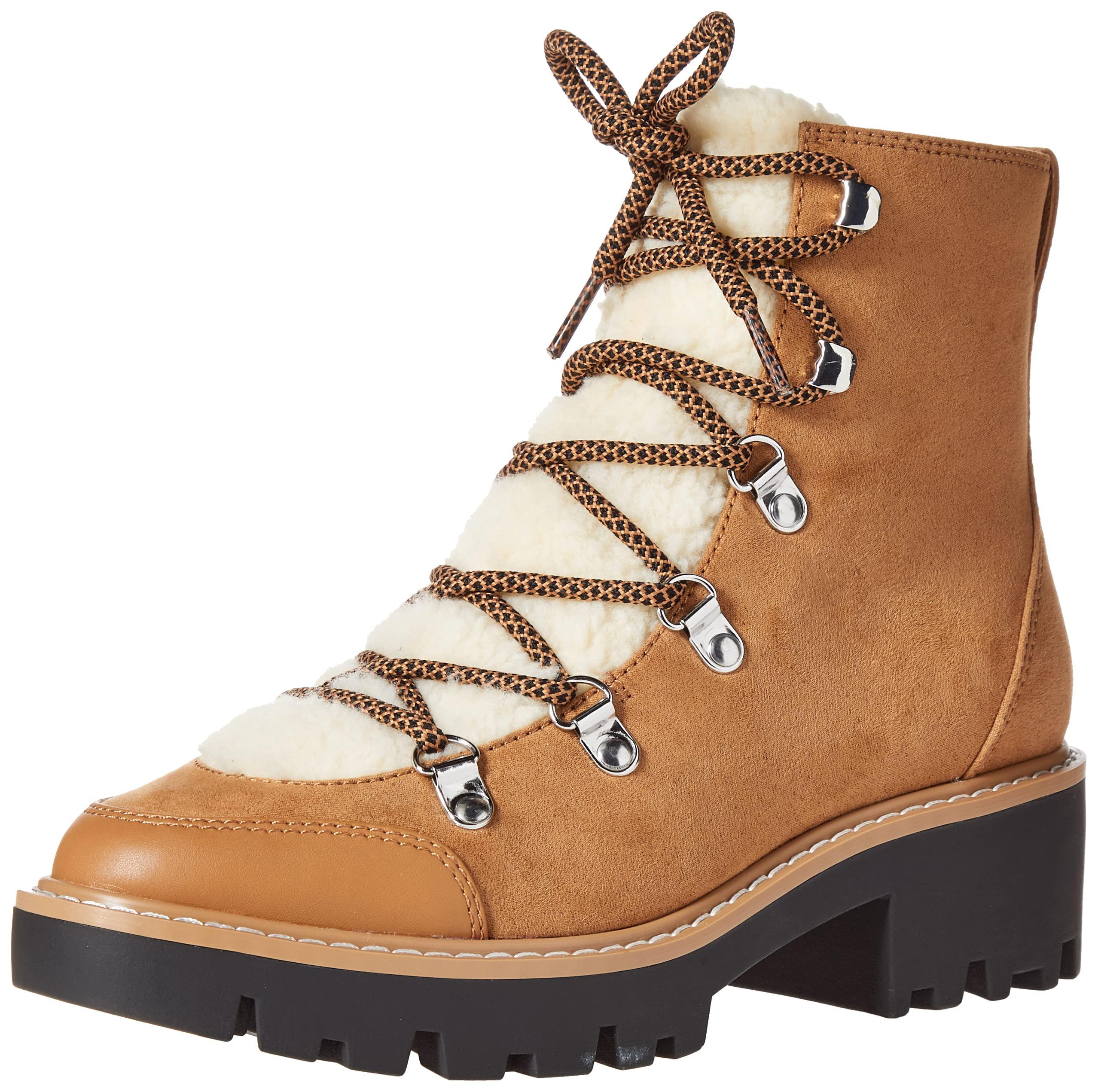 The Drop Caleb Shearling Hiking Boot Dark Tan in Brown | Lyst