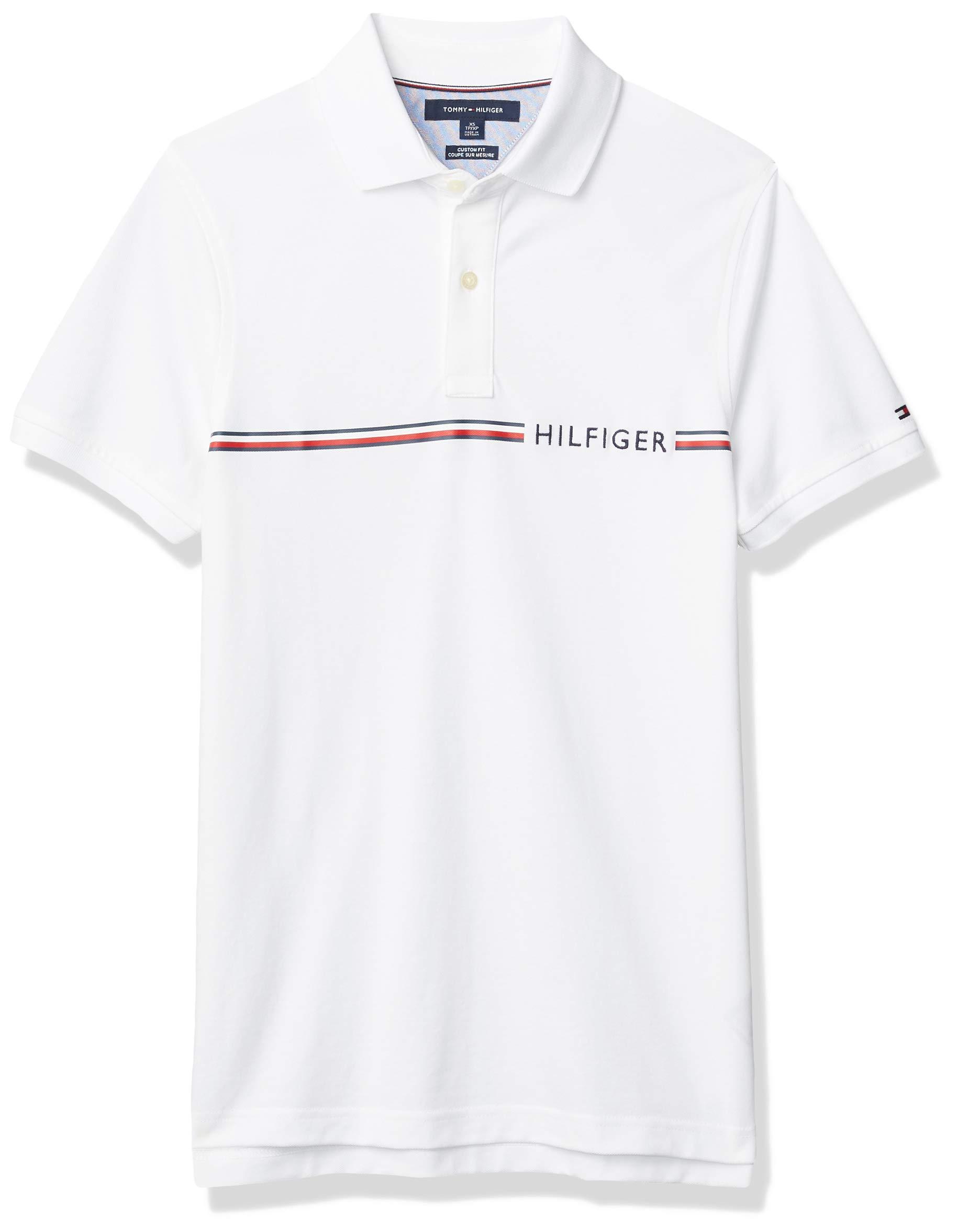 Tommy Hilfiger Flag Pride Polo Shirt In Custom Fit In Bright White