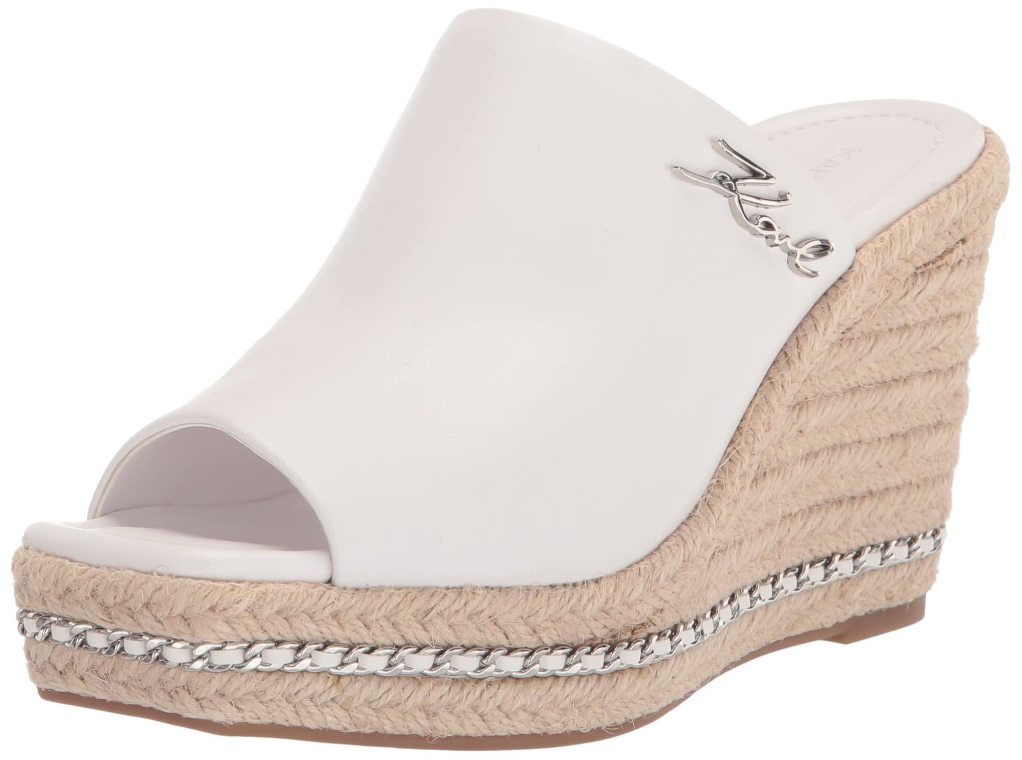 Karl Lagerfeld Paris Corissa Slip On Espadrille Wedge Sandal in White ...