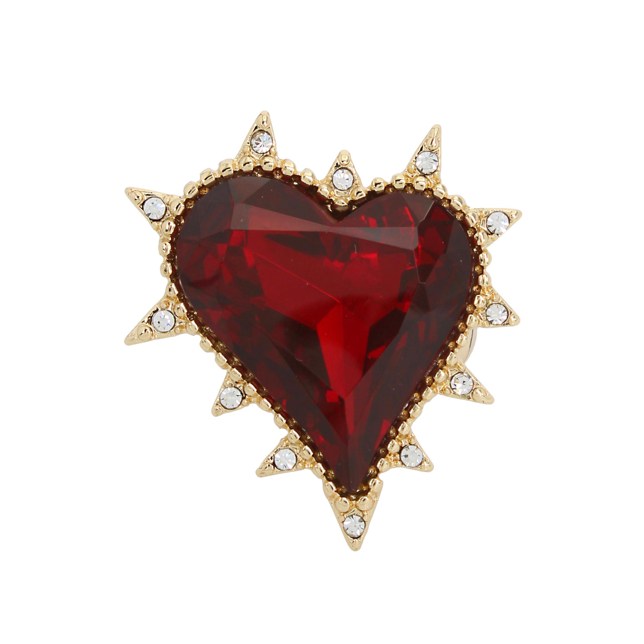 Betsey Johnson S Spikey Heart Cocktail Ring in Red | Lyst