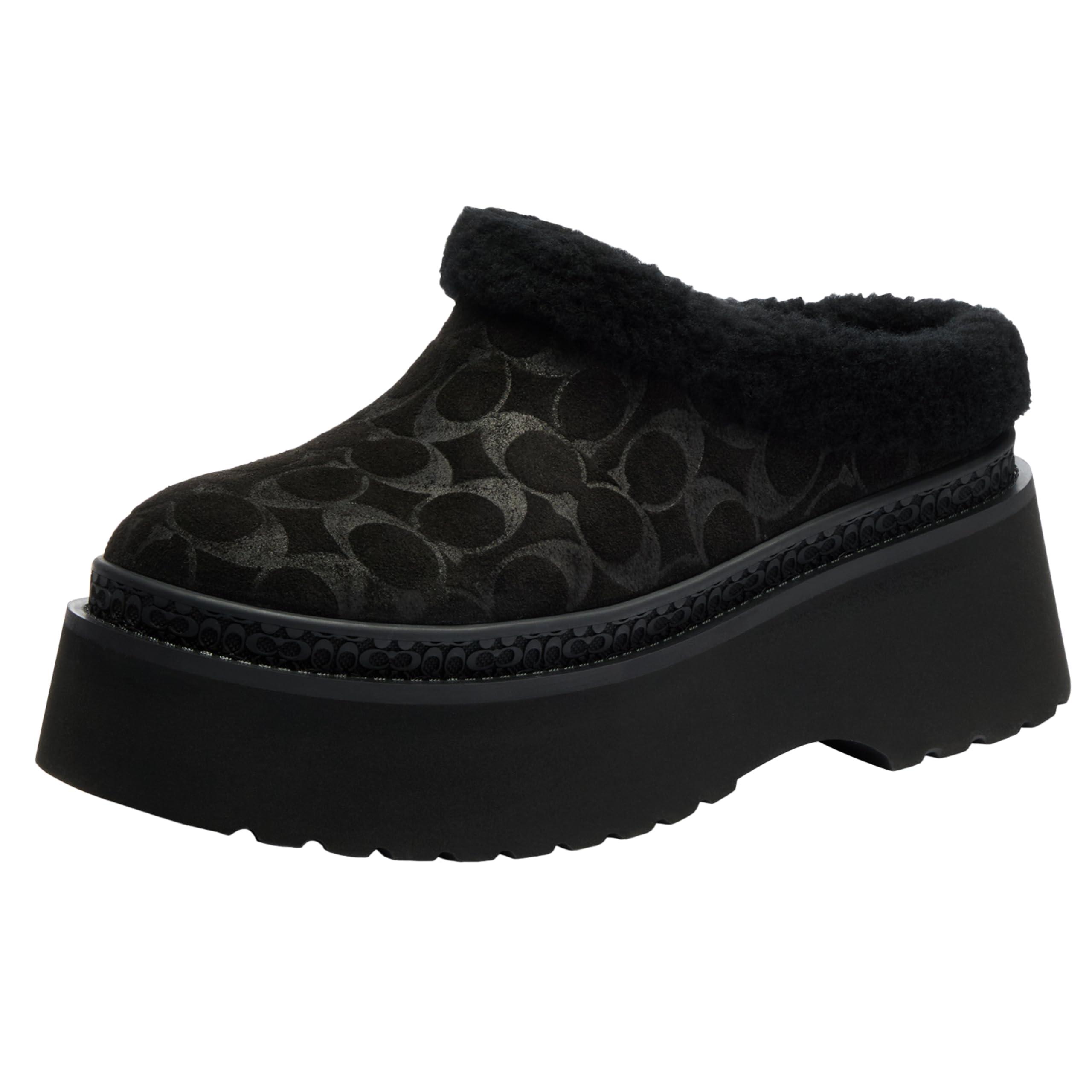 COACH Cecelia Shearling Clog in Black | Lyst