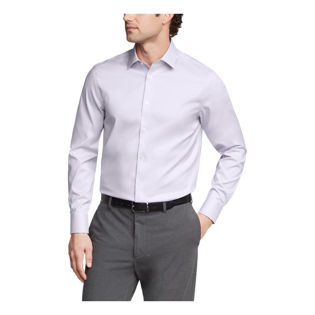 Calvin Klein Dress Shirt Regular Fit Refined Cotton Stretch Lilac in Purple for Men | Lyst