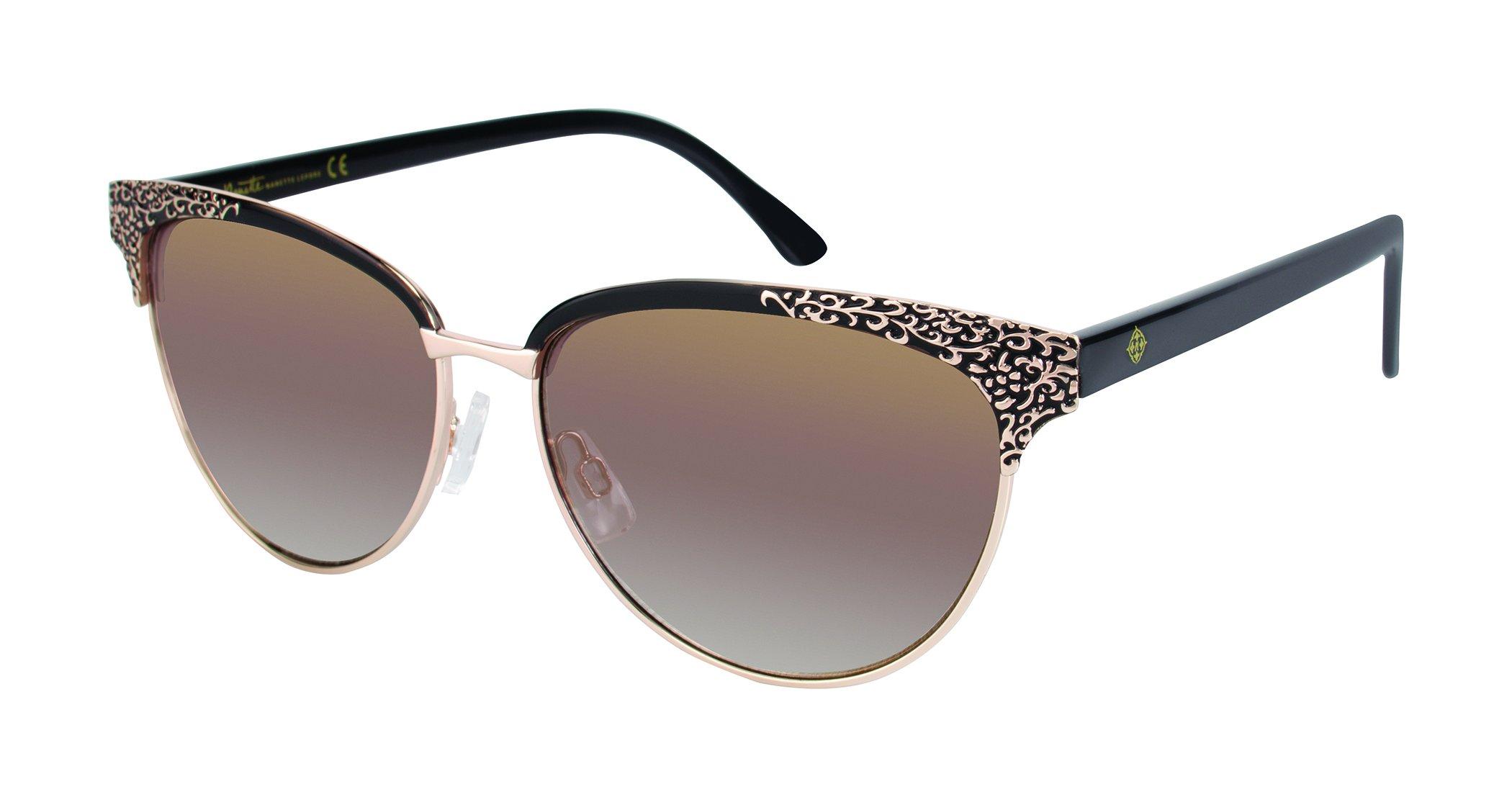 Nanette Lepore Nn127 Cat Eye Sunglasses In Gold And Black Metallic Lyst