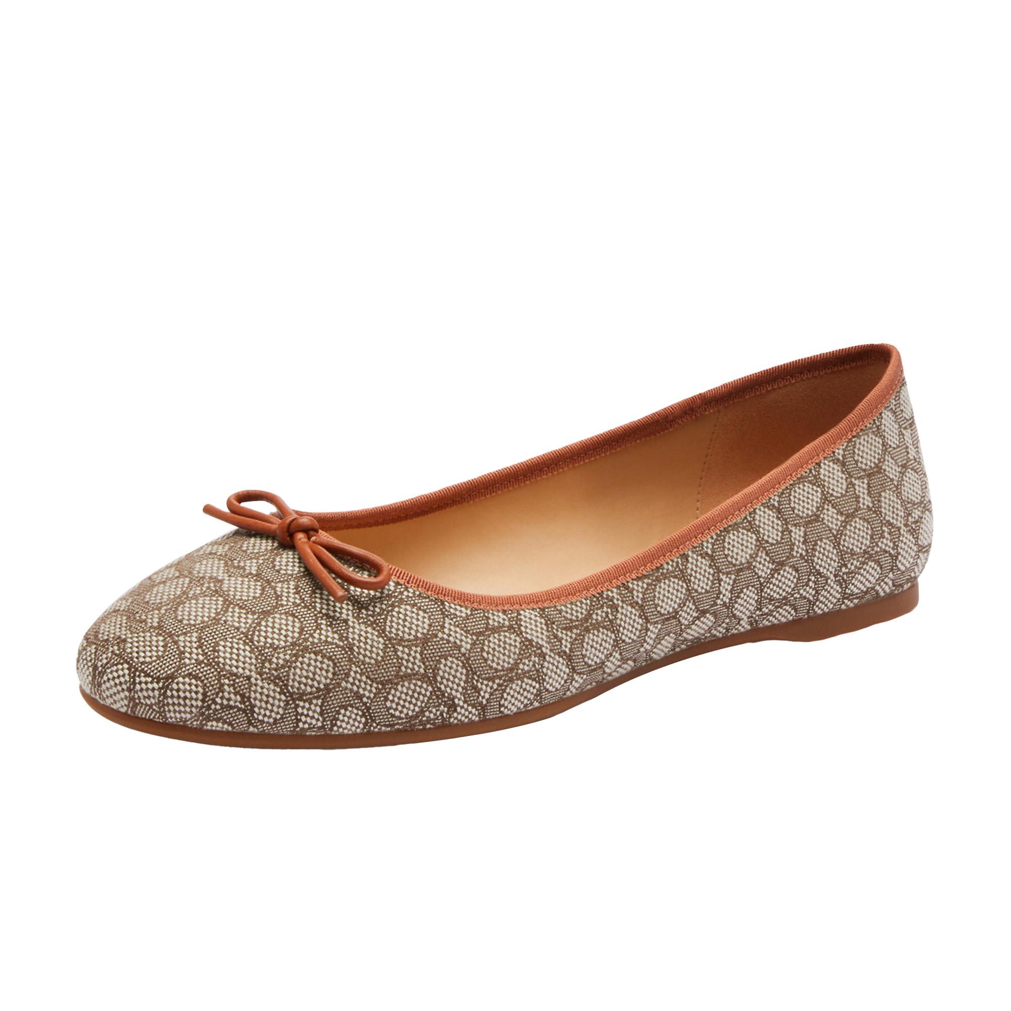 COACH Abigail Ballet Flat in Brown | Lyst