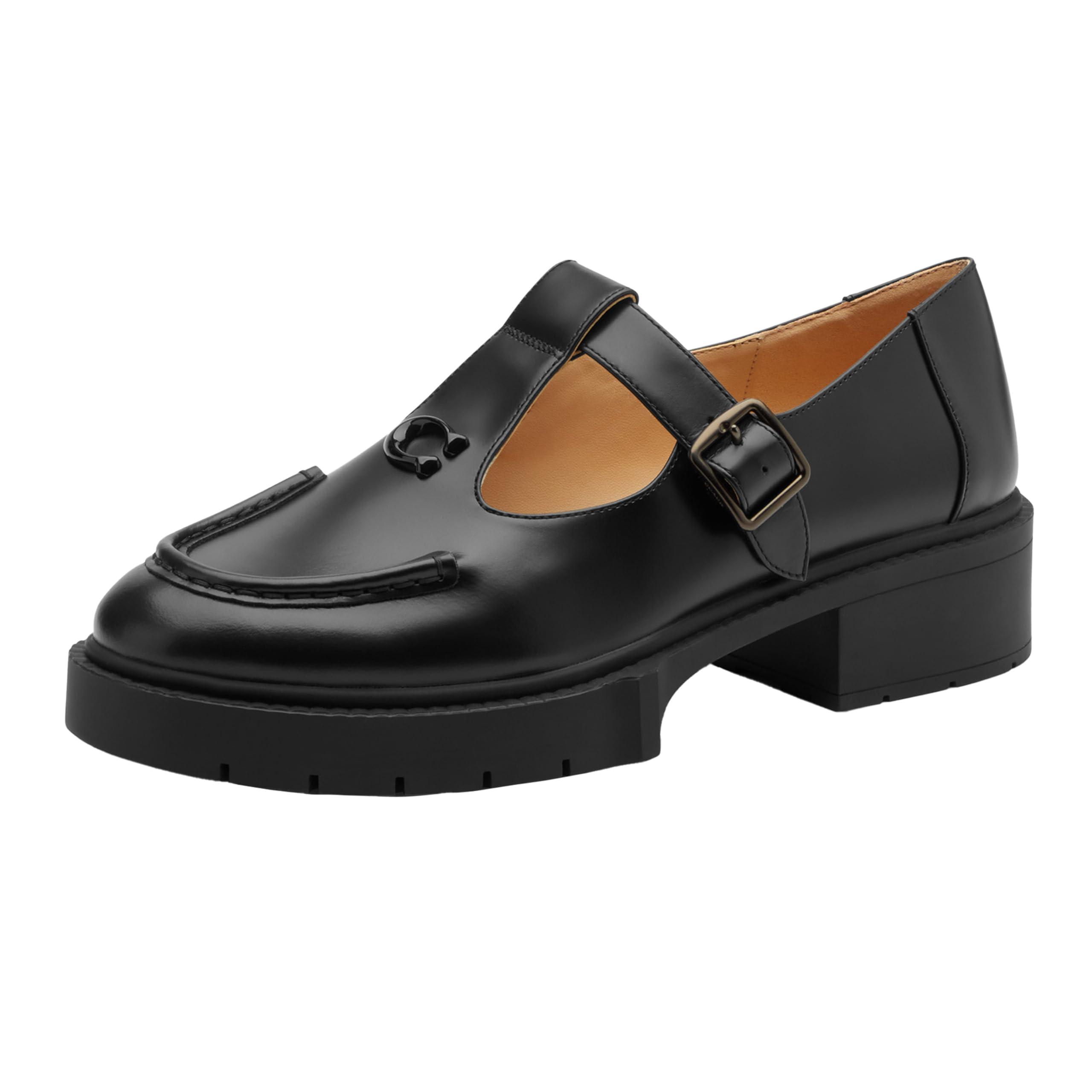 COACH Liv Mary Jane Flat in Black | Lyst