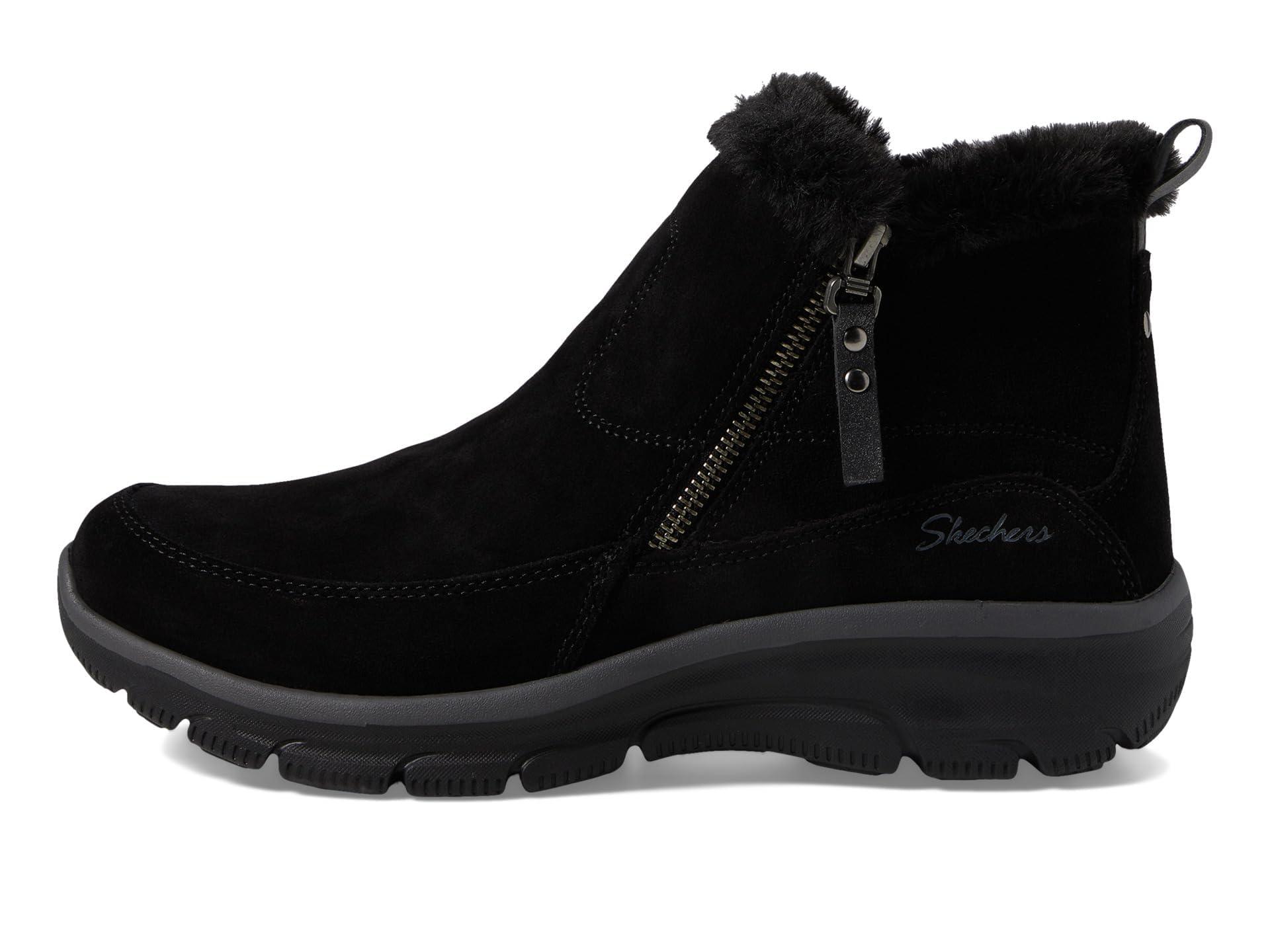 Skechers Easy Going-cool Zip Ankle Boot in Black | Lyst