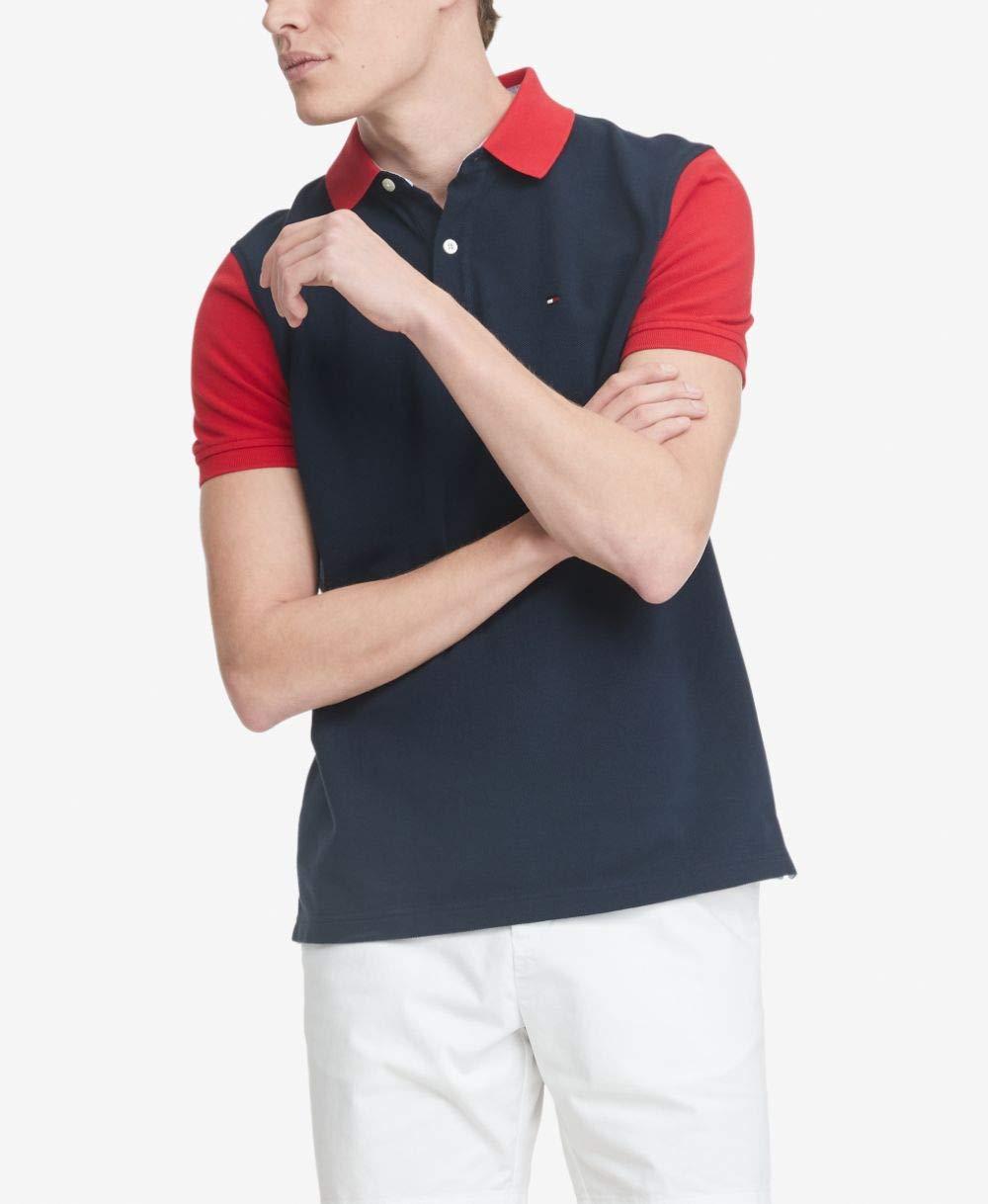 Tommy Hilfiger Flag Pride Polo Shirt In Custom Fit In Night Sky Blue