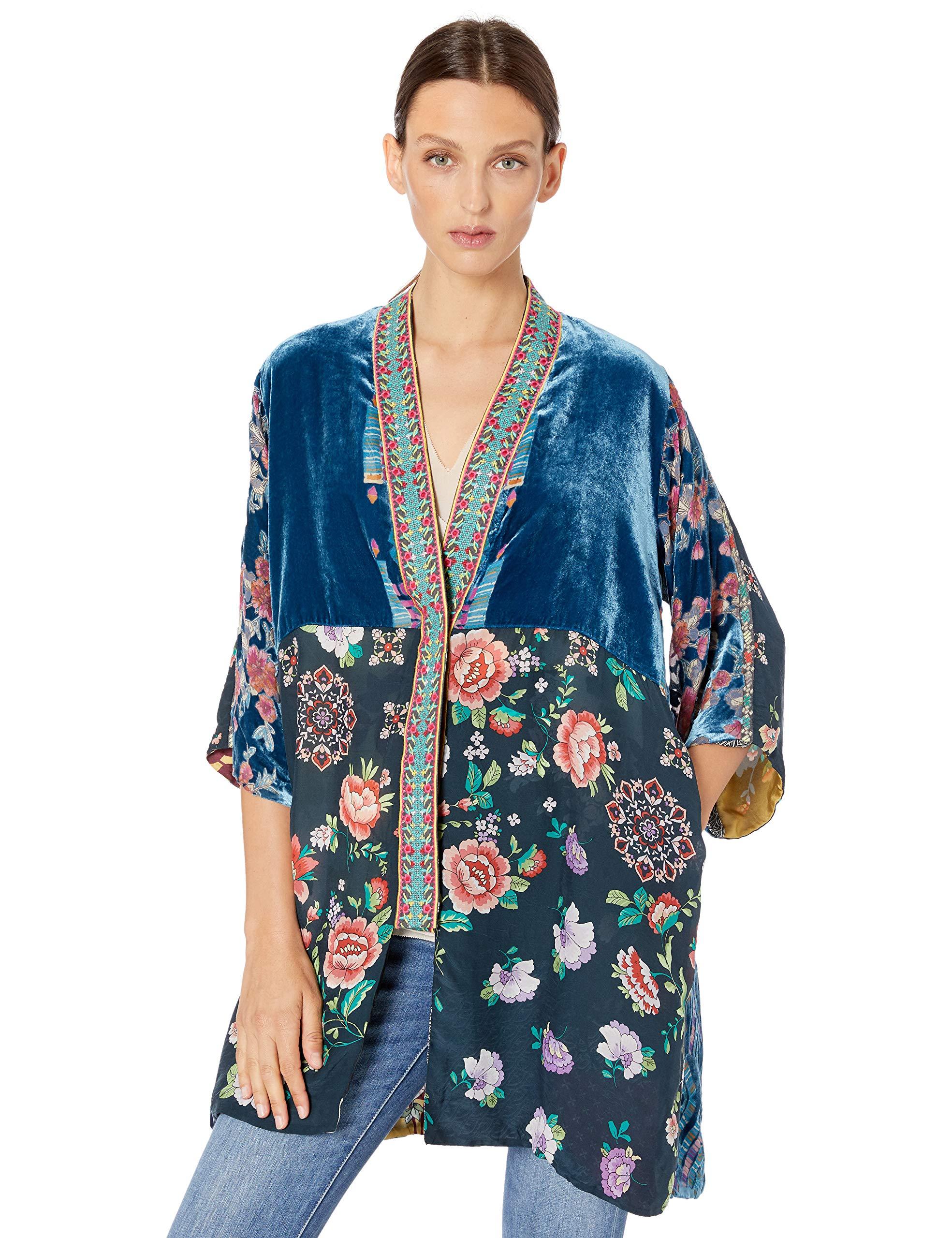 Johnny Was Reversible Silk Kimono In Blue Save 24 Lyst