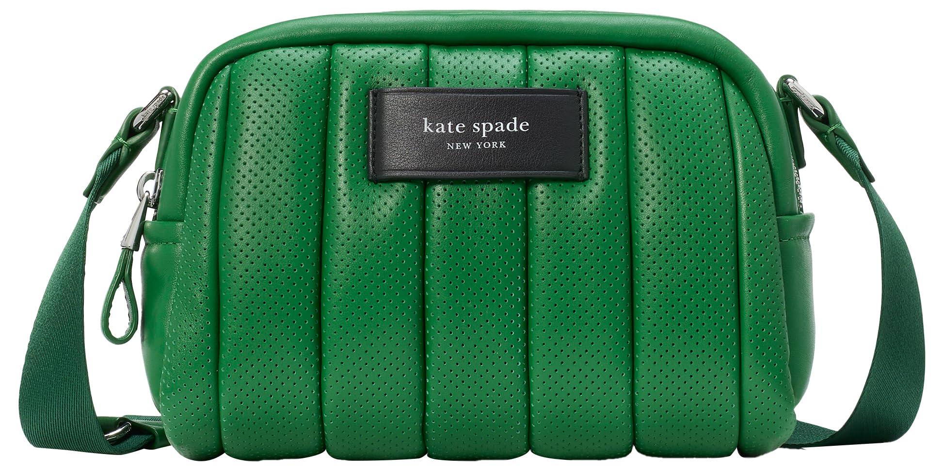Kate Spade Puffed Perforated Leather Crossbody Bag in Green | Lyst