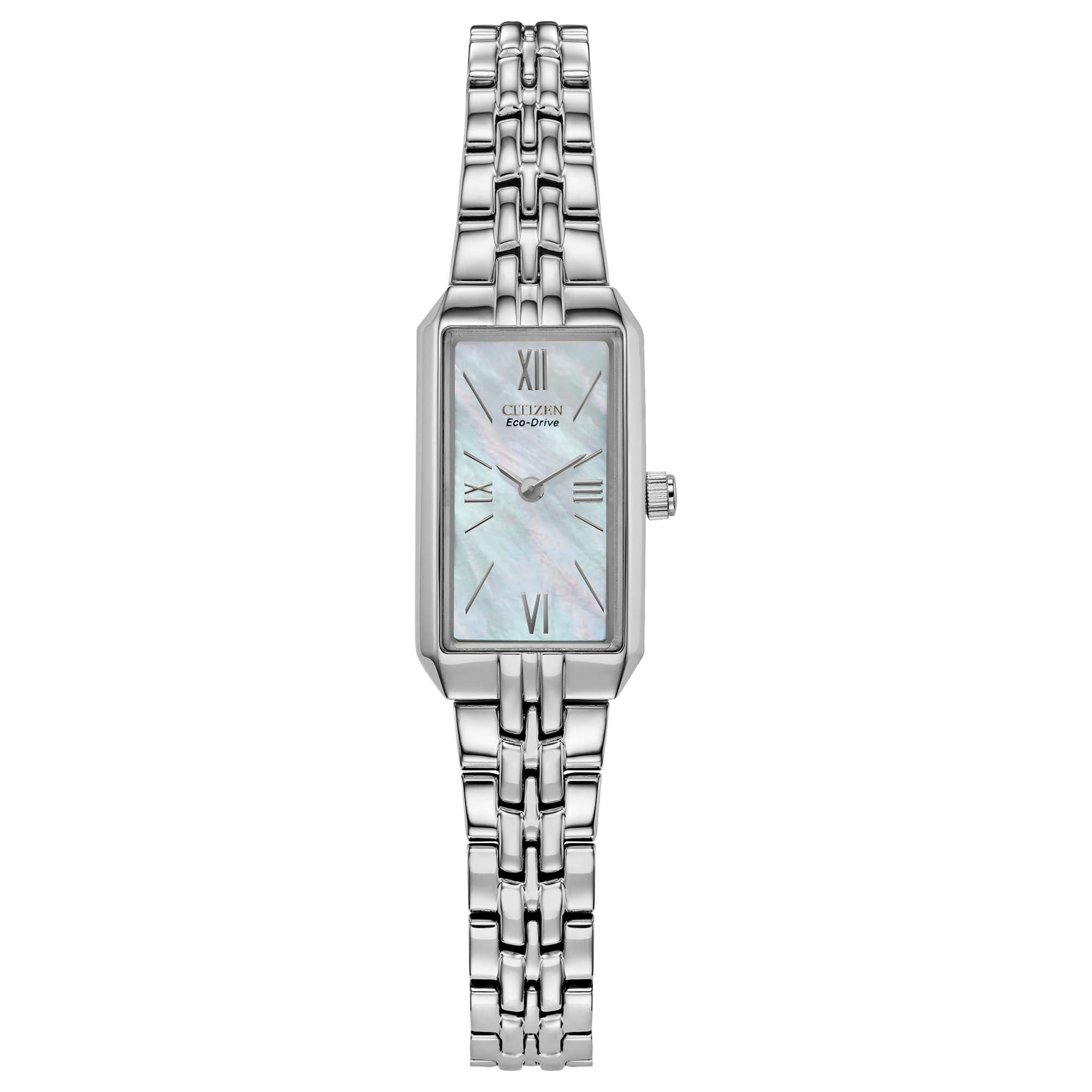 Citizen Ladies' Eco-drive Classic Dress Corso Stainless Steel Rectangle Watch With Mother-of ...
