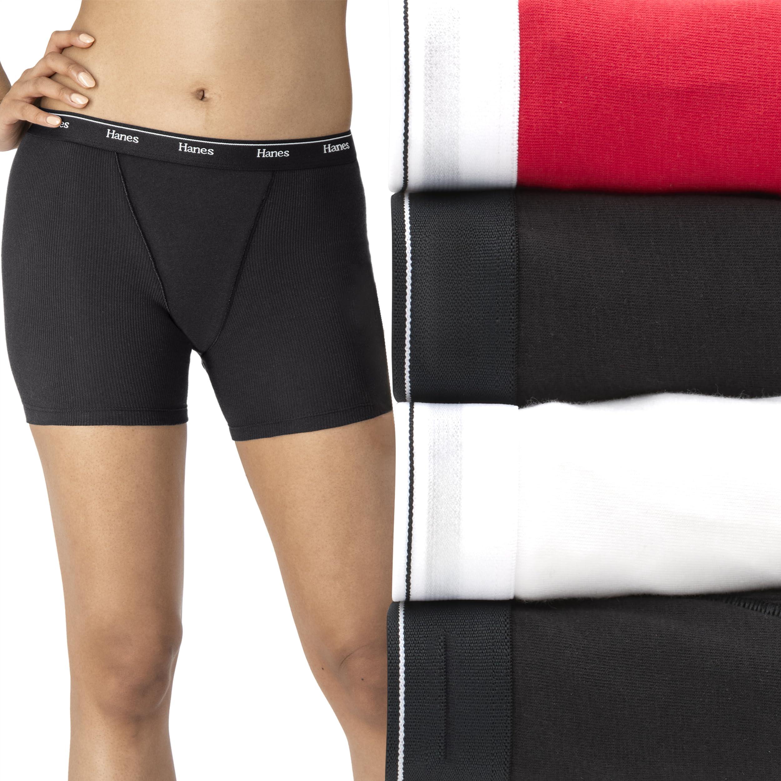 Hanes Originals Mid Thigh Boxer Brief Pack In Black Lyst