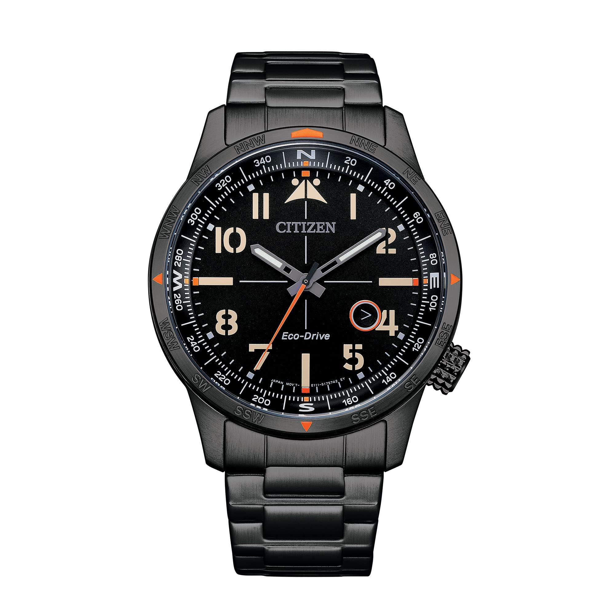 Citizen Eco-drive Weekender Avion Field Watch In Black Ip Stainless ...