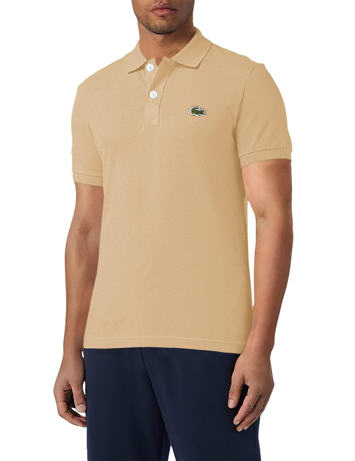 Lacoste Classic Pique Slim Fit Short Sleeve Polo Shirt In Natural For