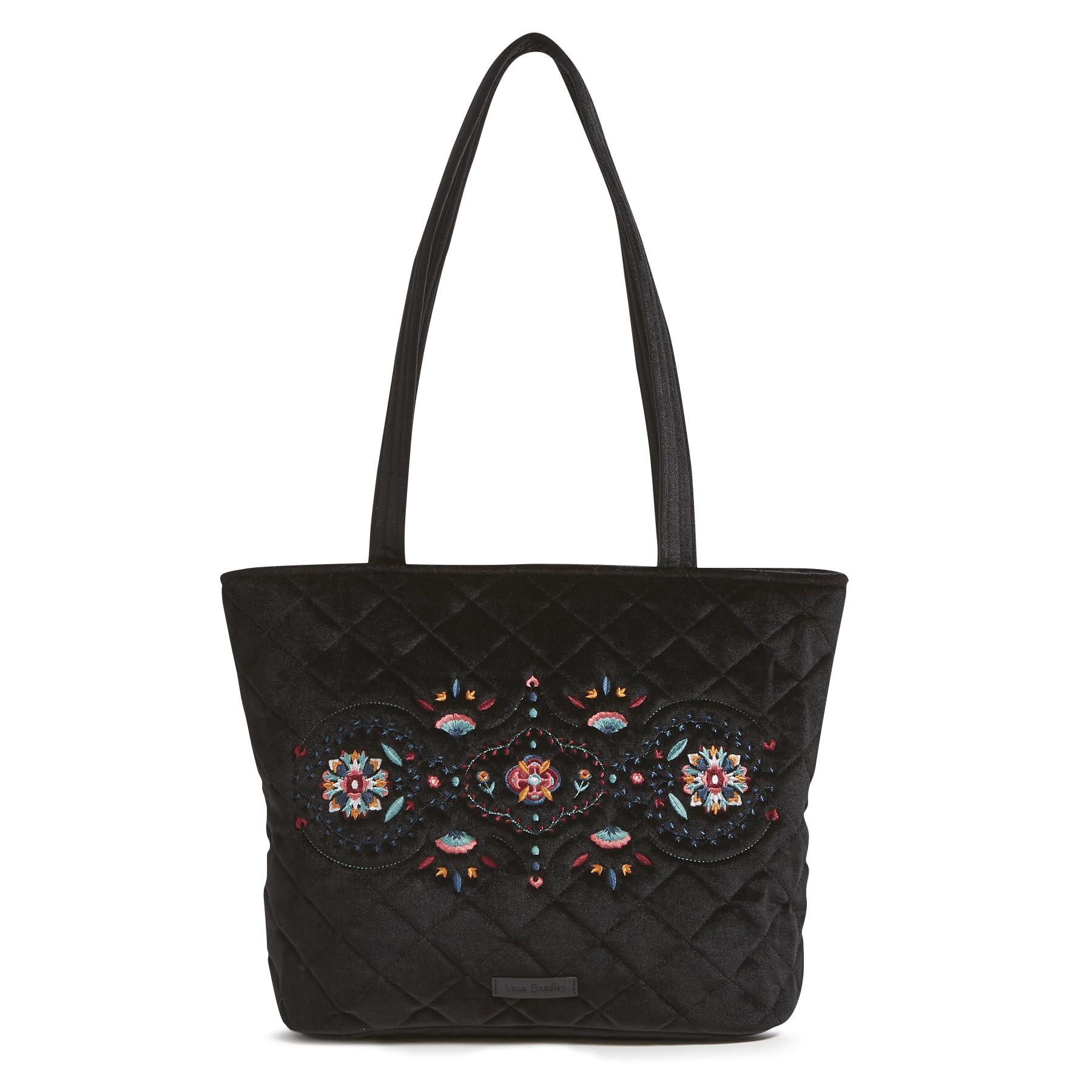 Vera Bradley Velvet Small Vera Tote Bag in Black | Lyst