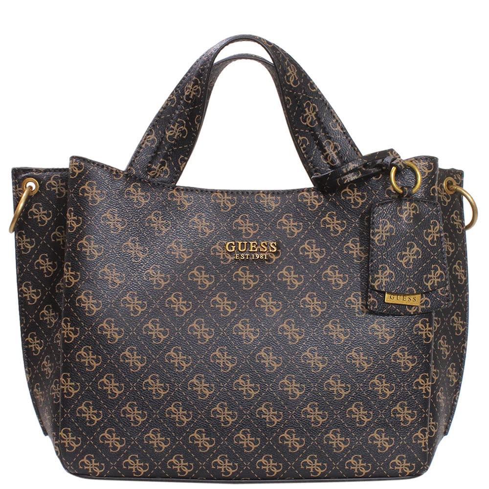Guess Brown Tote Bags In Black Lyst