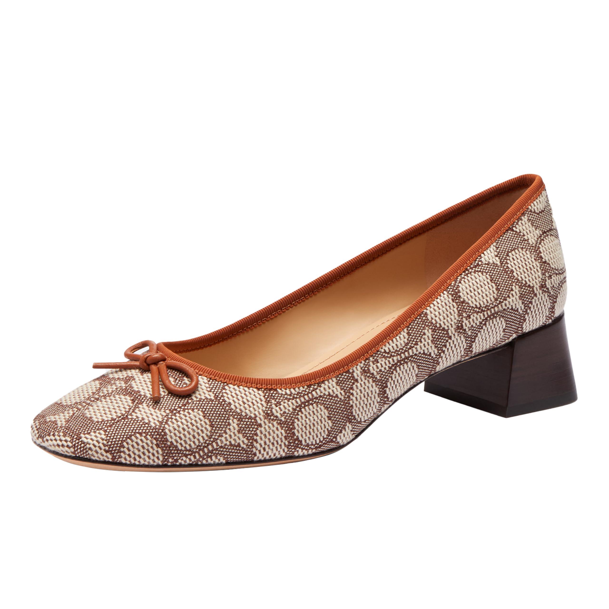 COACH Ava Mini Signature Jacquard Ballet Pump in Brown | Lyst