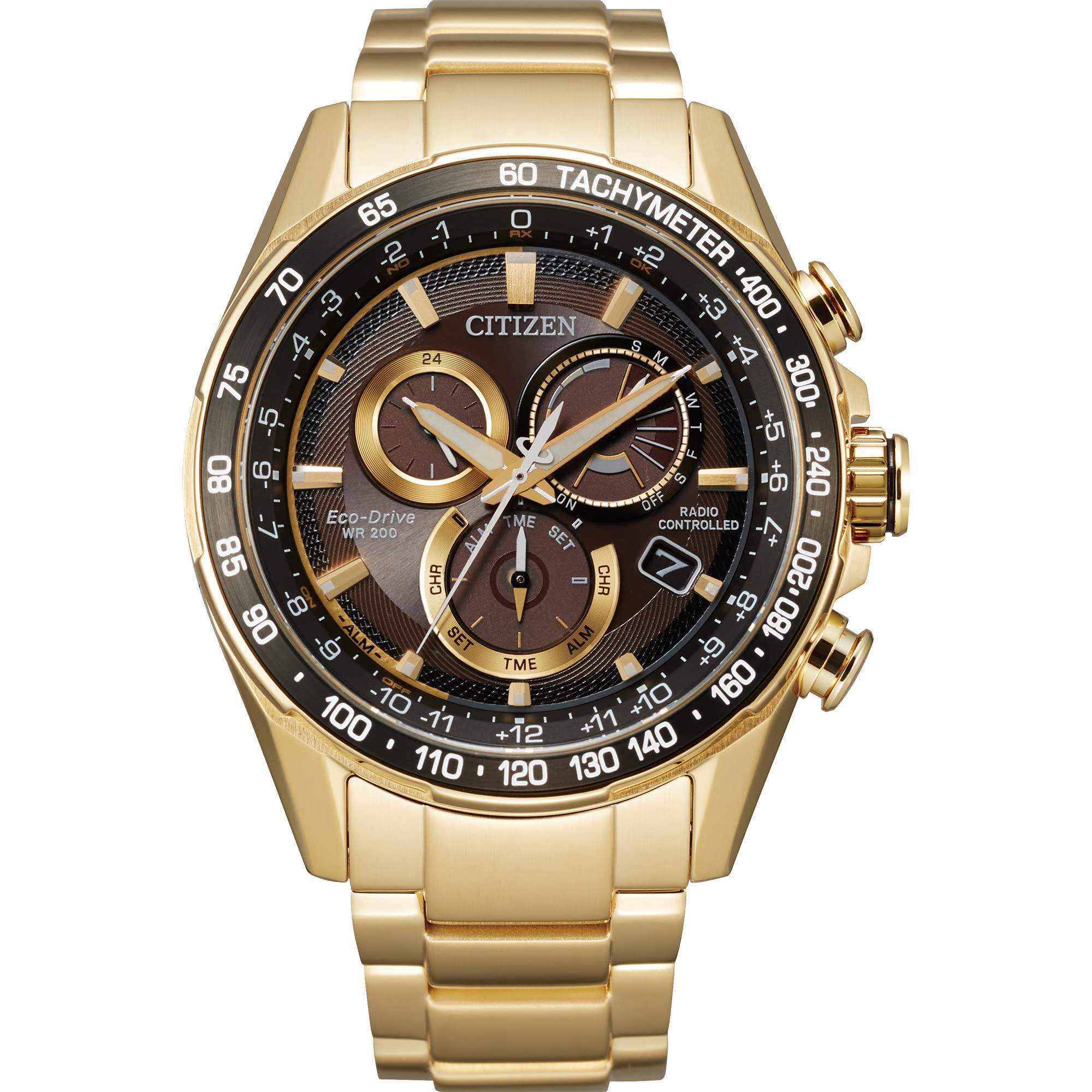 Citizen Eco-drive Sport Luxury Pcat Chronograph Watch In Gold-tone ...