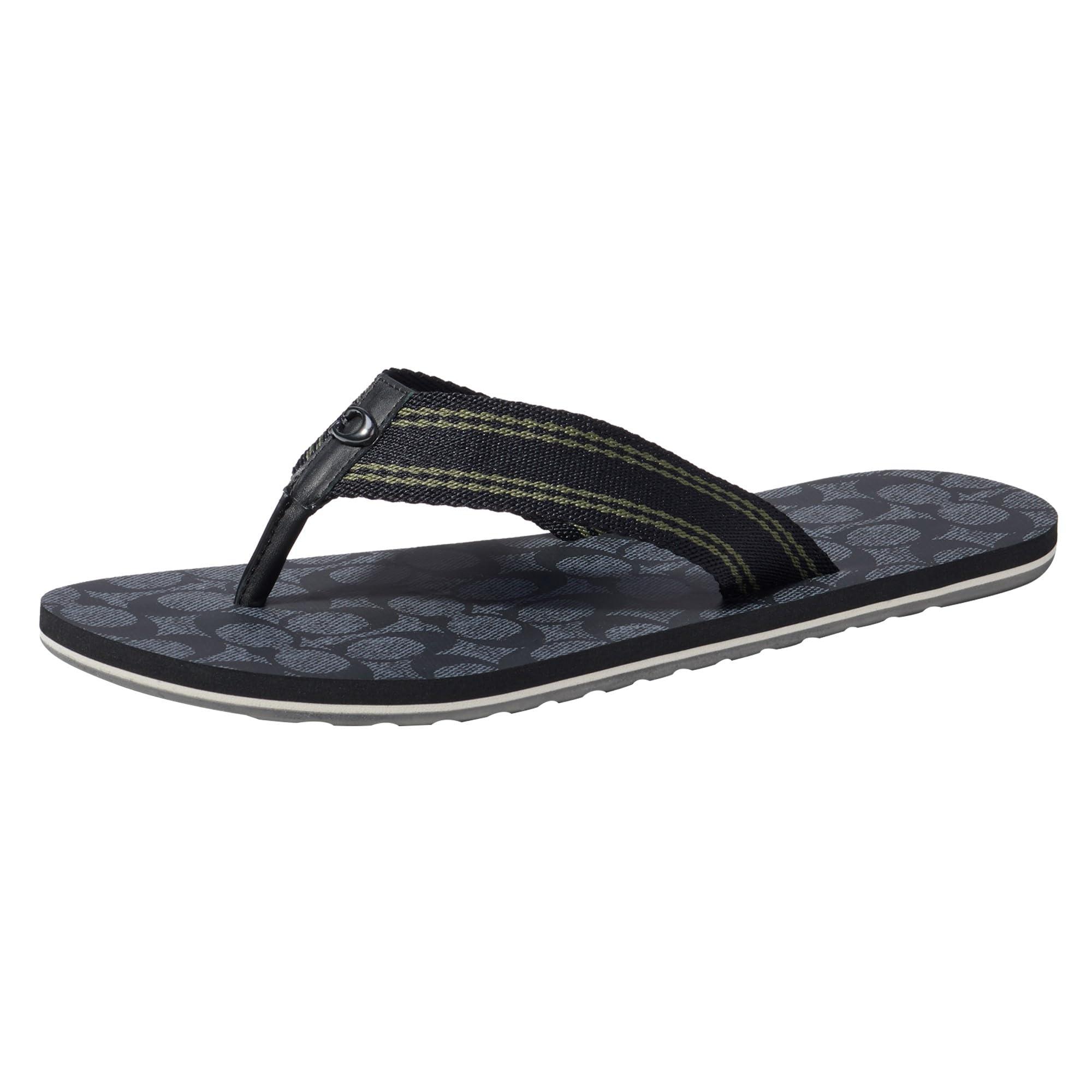COACH Signature Webbing Flip Flop in Black for Men | Lyst