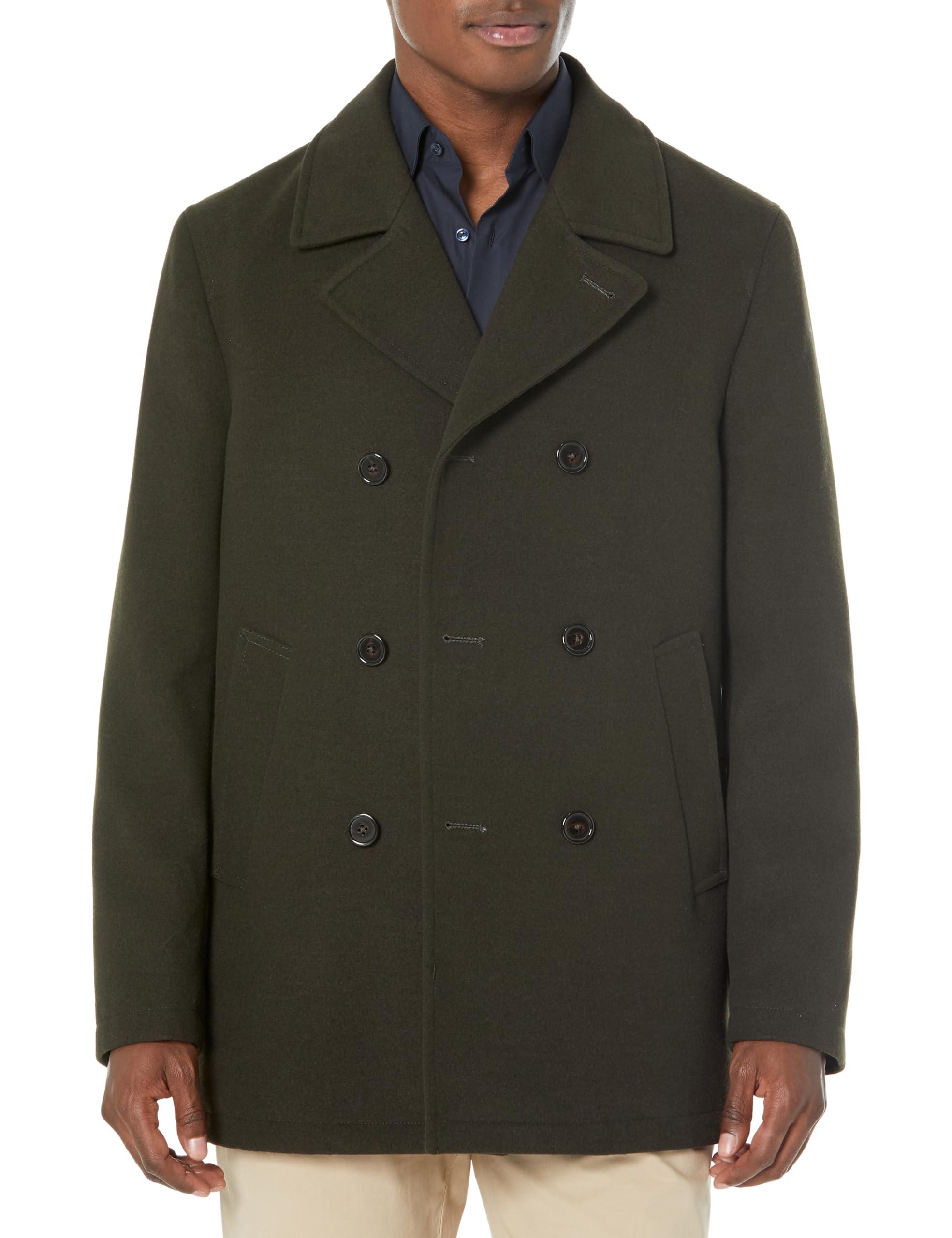 Ben Sherman Boris Classic Double Breasted Peacoat Jacket in Green for ...