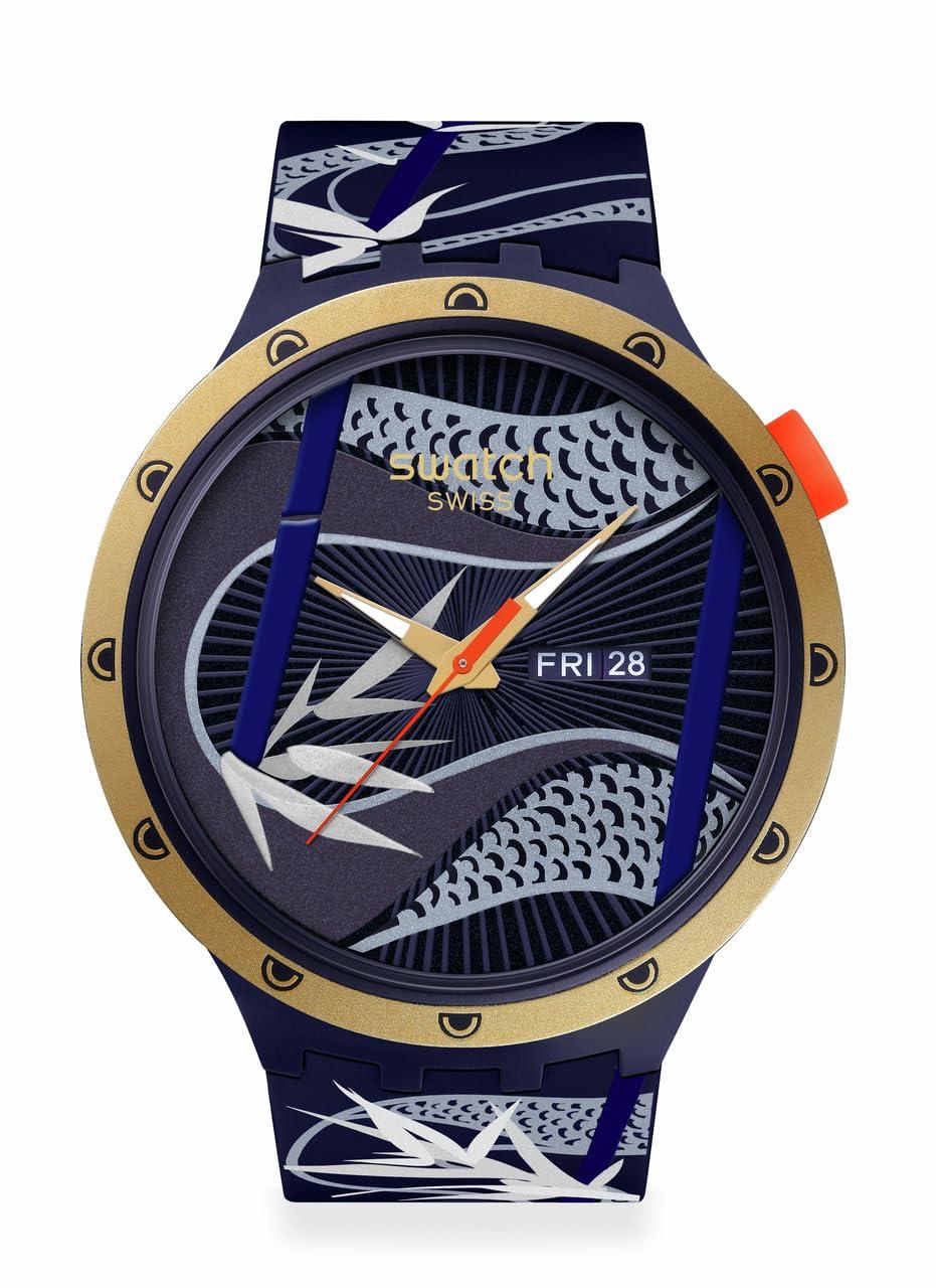 Swatch Casual Watch Blue Bio-sourced Quartz Blue And Golden Lithe ...