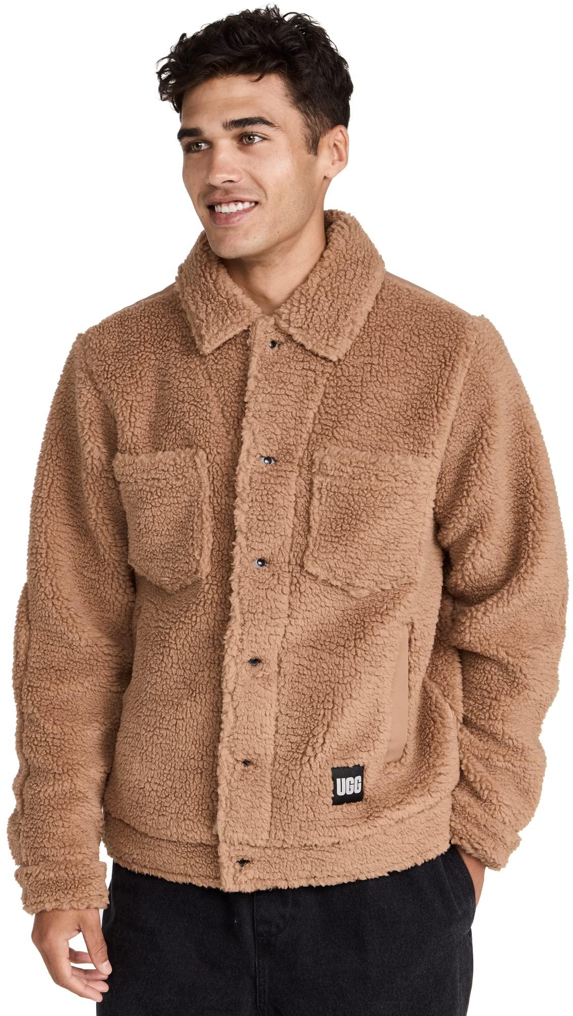 UGG Janson Faux Sherpa Trucker Jacket in Brown for Men | Lyst