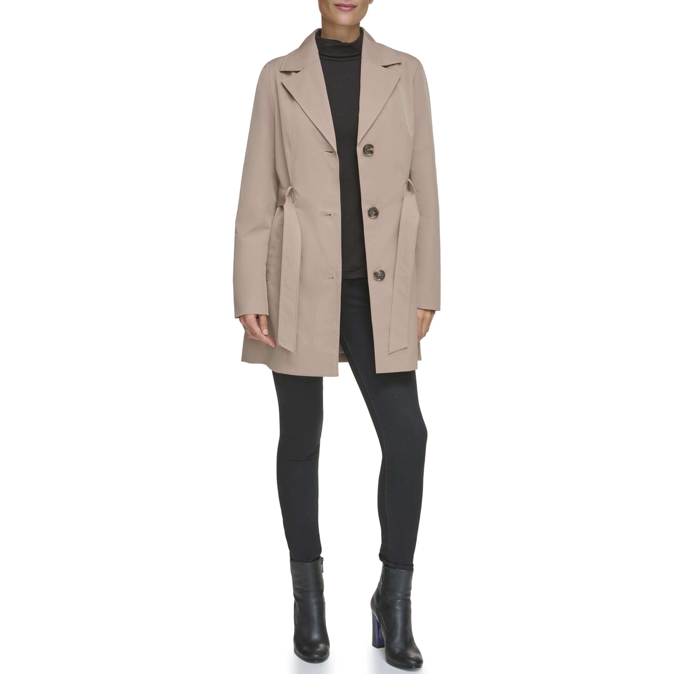 Kenneth Cole Trench Coat With Waist Tie Belt And Notch Collar in ...