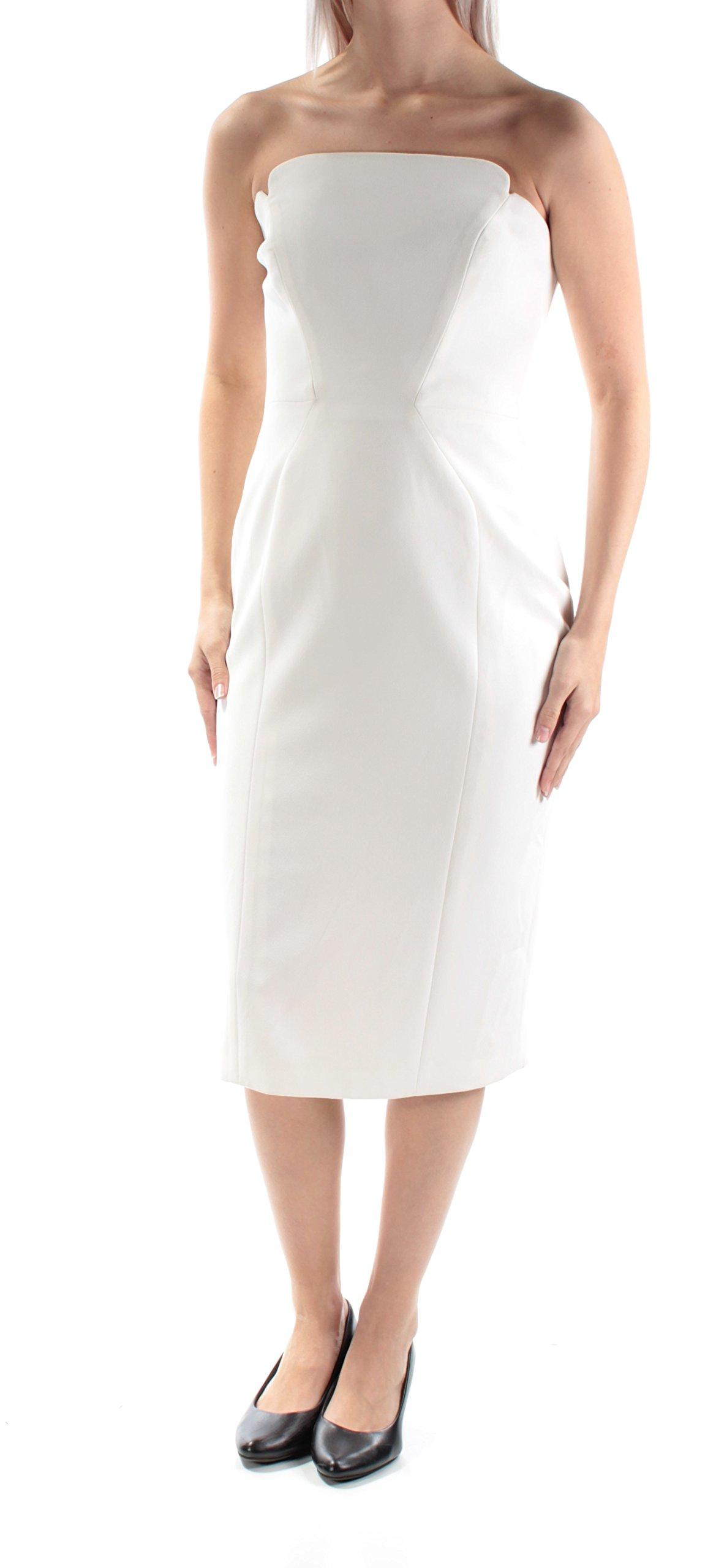 Jill Jill Stuart Short Strapless Crepy Dress In White Lyst