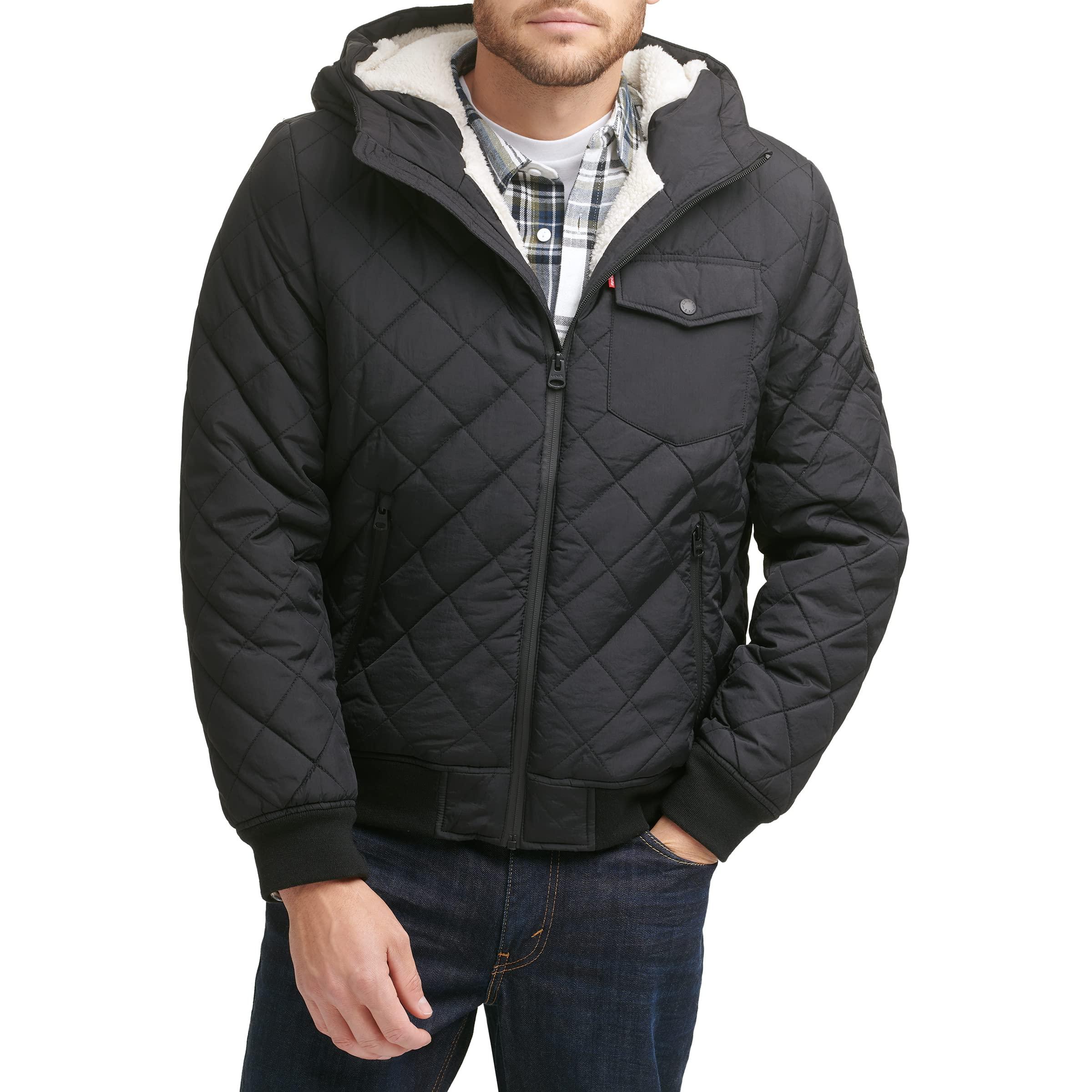 Levi's Diamond Quilted Sherpa Lined Bomber Jacket in Black for Men | Lyst