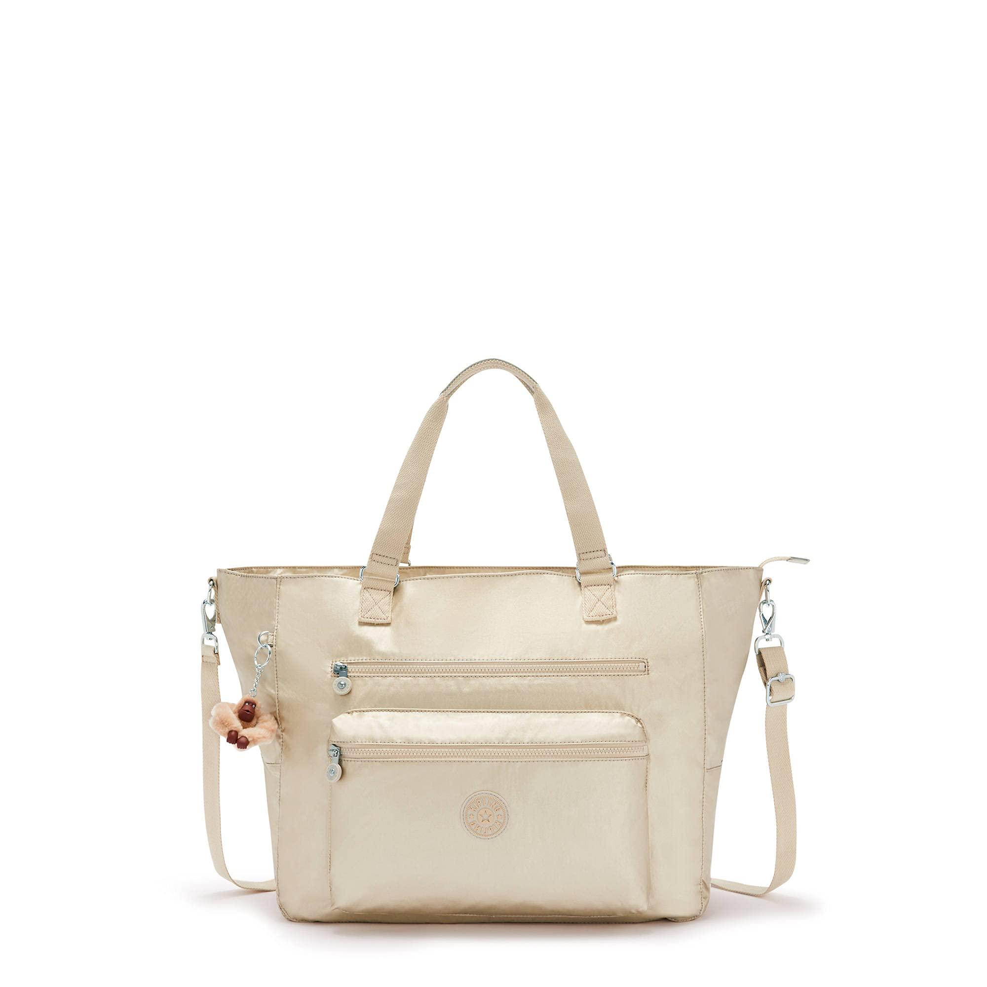 Kipling Isaac Tote Bag Starry Gold Metallic in Natural | Lyst